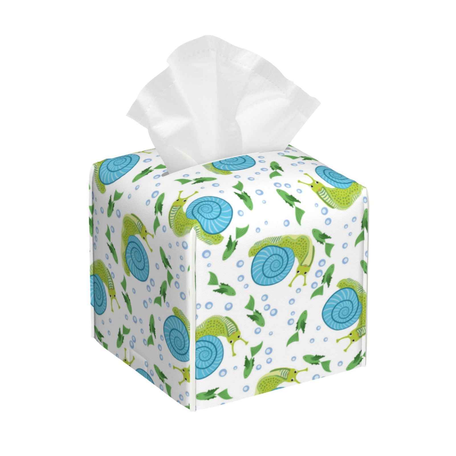 Tissue Box Cover, Blue Green Slug Fish Leather Tissue Box Holder ...