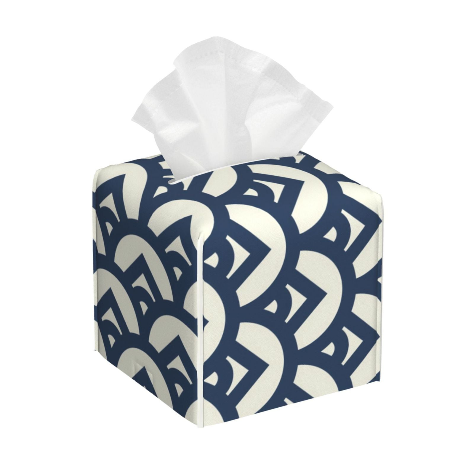 Tissue Box Cover, Blue Wave Pattern A Leather Tissue Box Holder ...