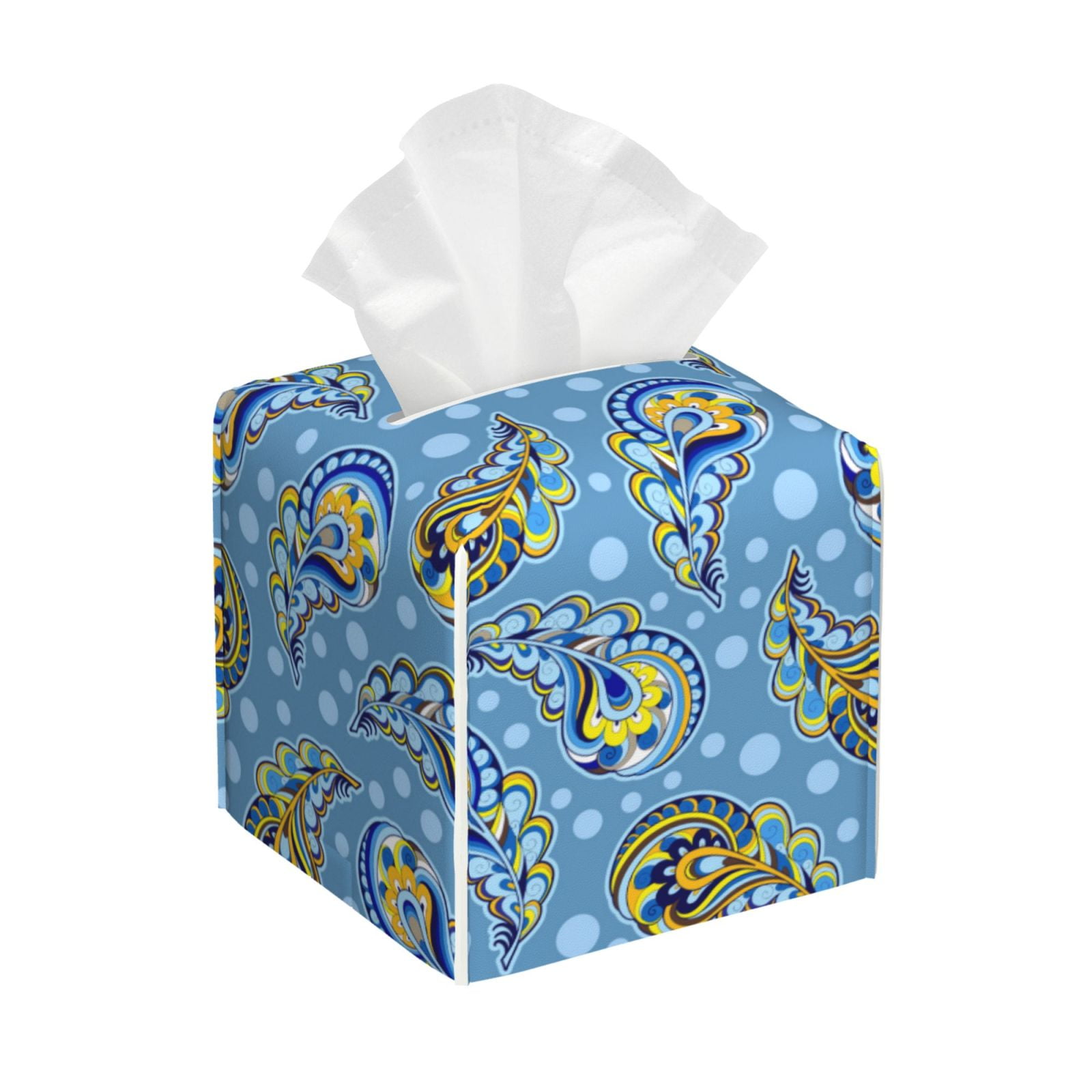 Tissue Box Cover Blue paisley pattern Tissues Boxes Holder Organizer ...