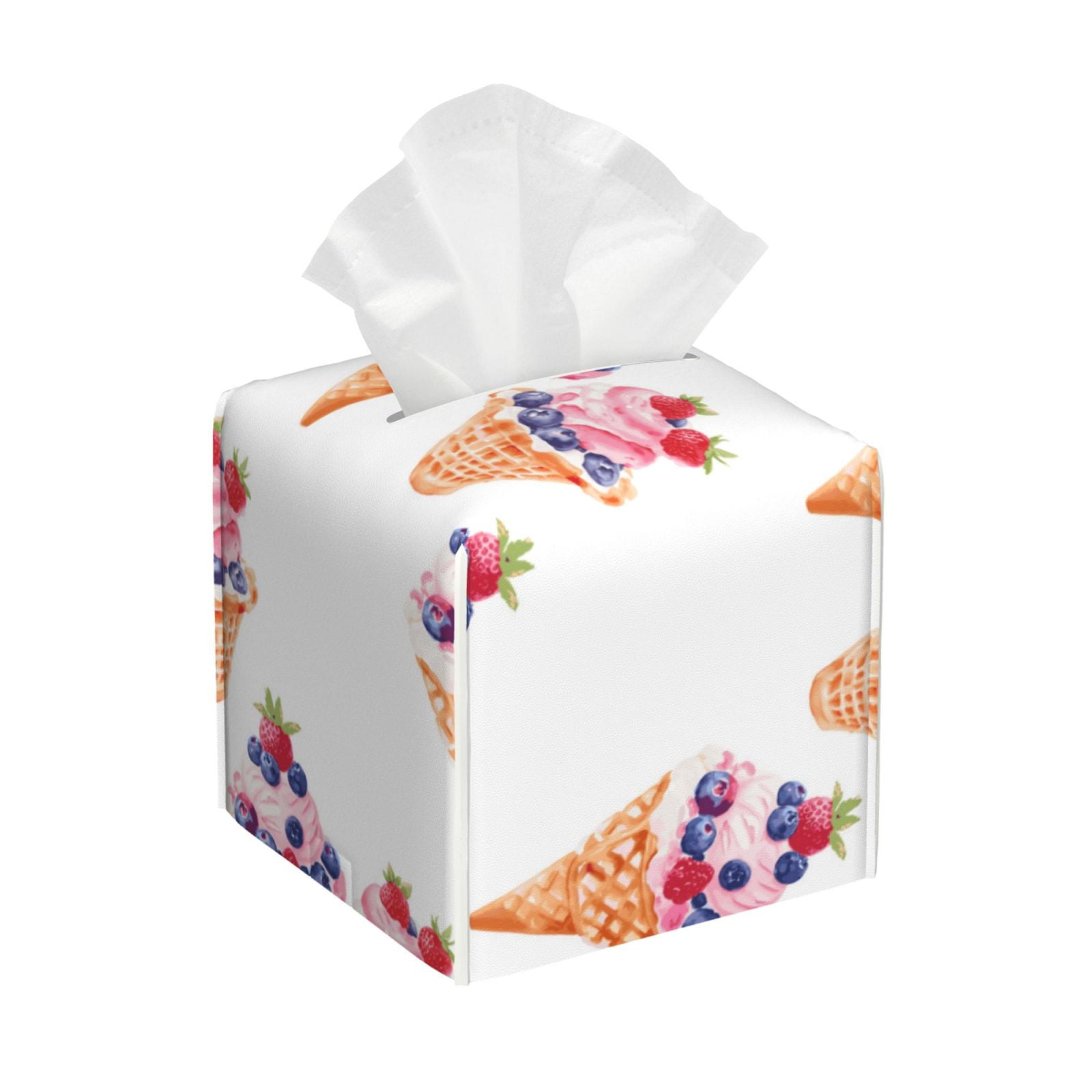 Tissue Box Cover Blueberry Strawberry Ice Cream Tissues Boxes Holder ...