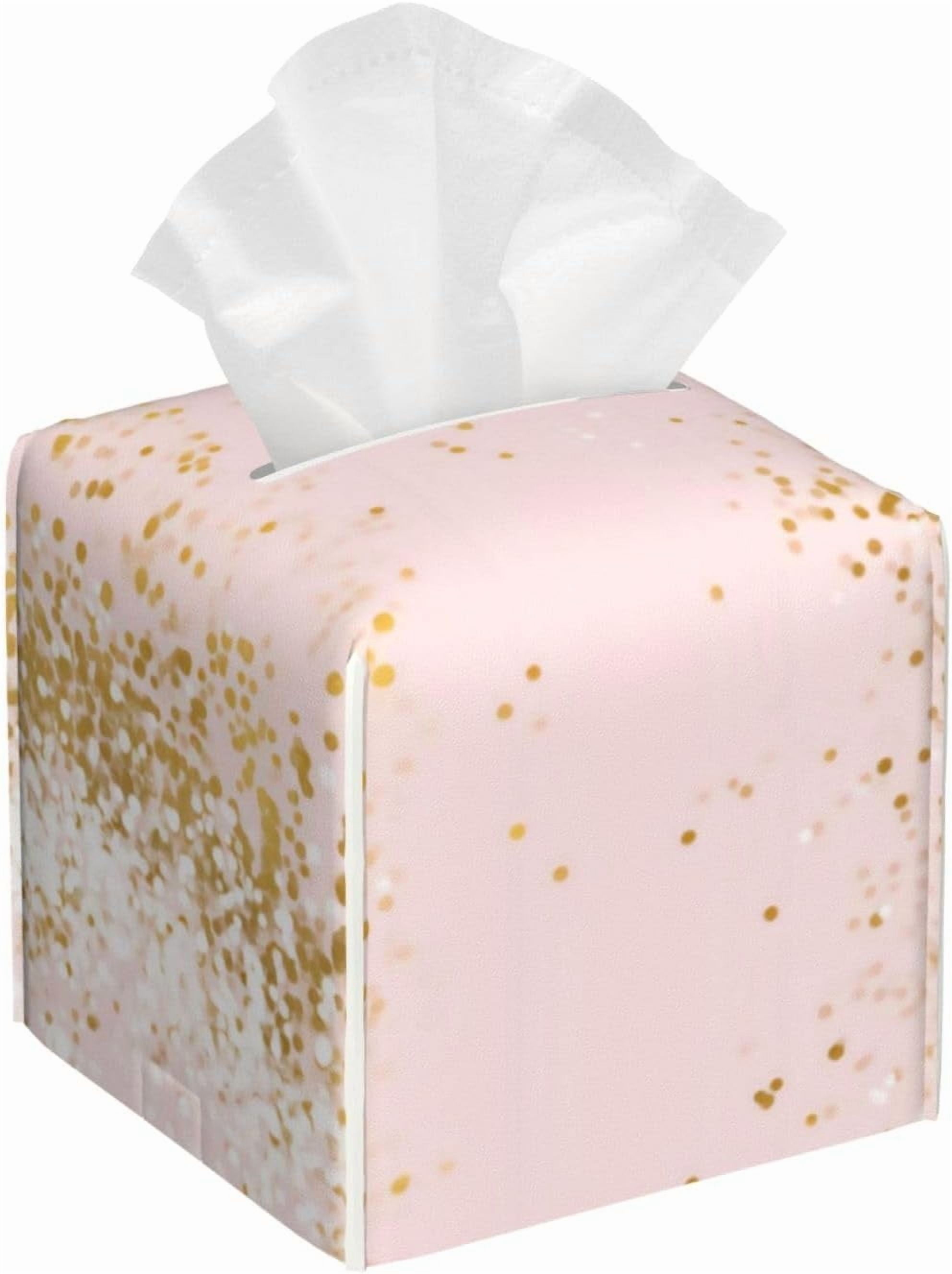 Tissue Box Cover Blush Pink White Gold Confetti Sparkle Tissue Box ...