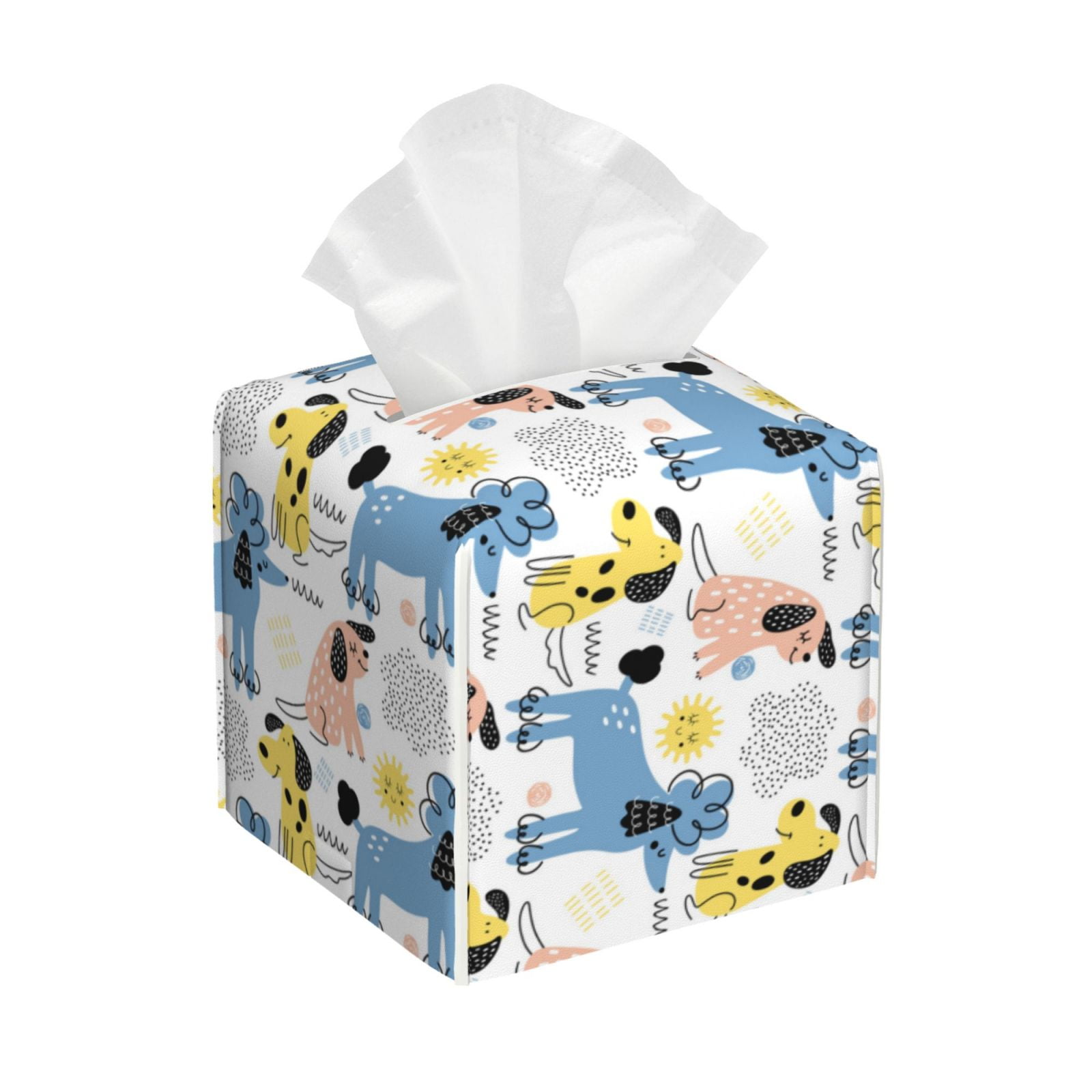 Tissue Box Cover Bohemian Funny Cute Poodle Dog Tissues Boxes Holder ...