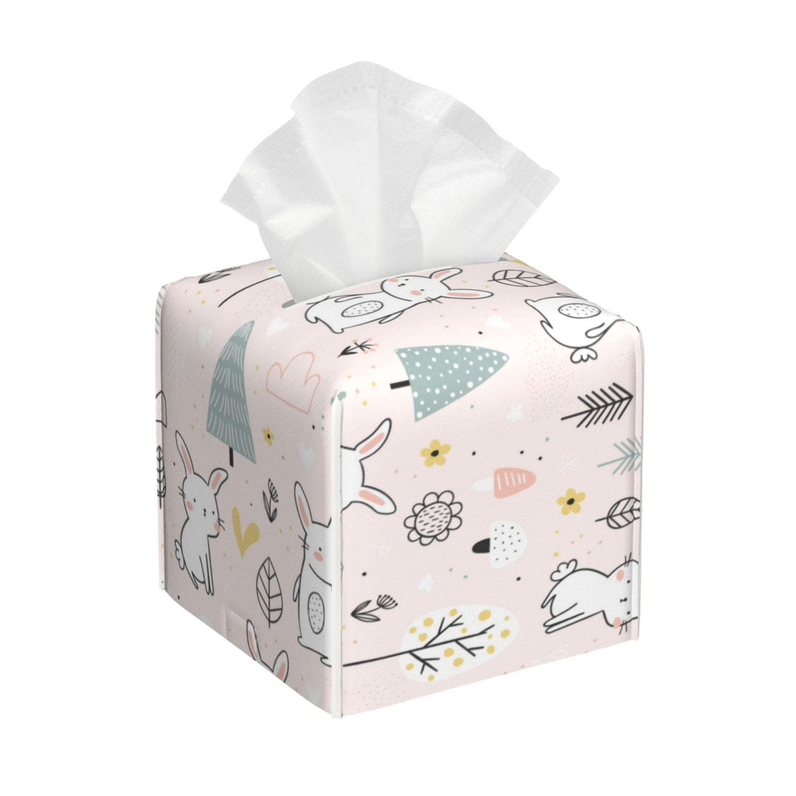 Tissue Box Cover Bohemian Simple Funny Cute Rabbit Tissues Boxes Holder ...