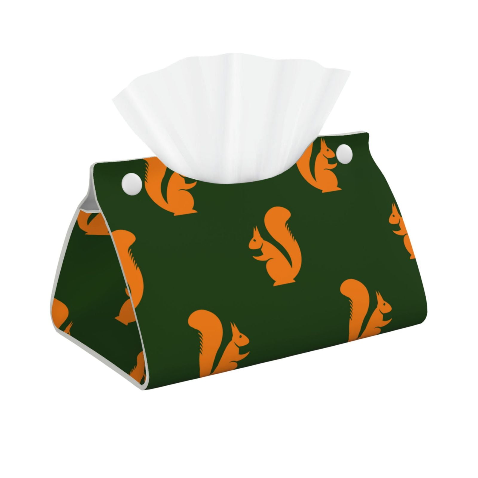 Tissue Box Cover, Bold Squirrel Silhouettes Rectangular Leather Tissue ...