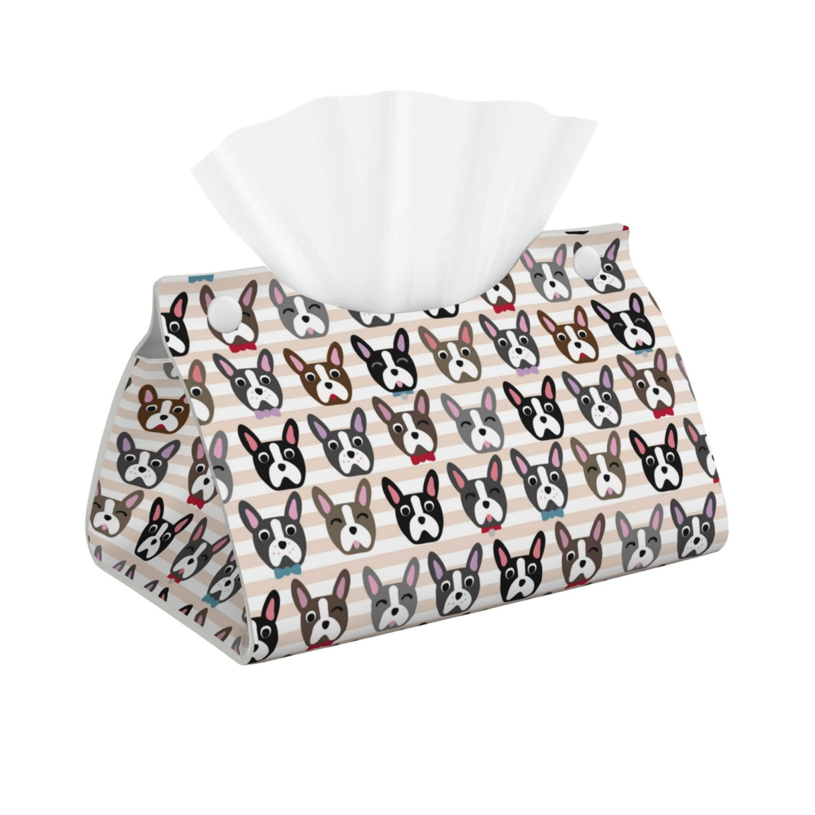 Tissue Box Cover, Boston Terrier French Bulldog Stripe Rectangular ...