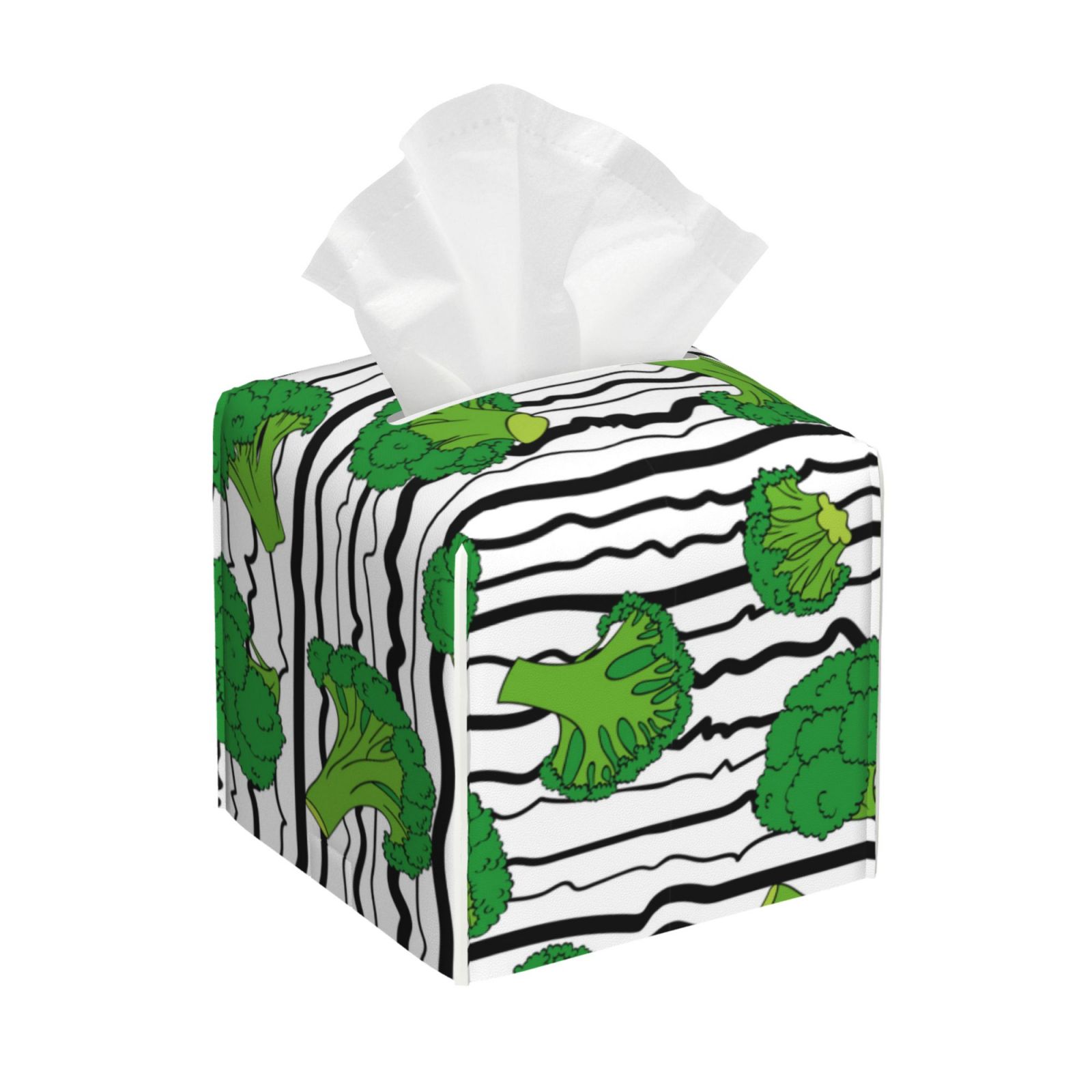 Tissue Box Cover, Broccoli K Leather Tissue Box Holder - Tissue Case ...