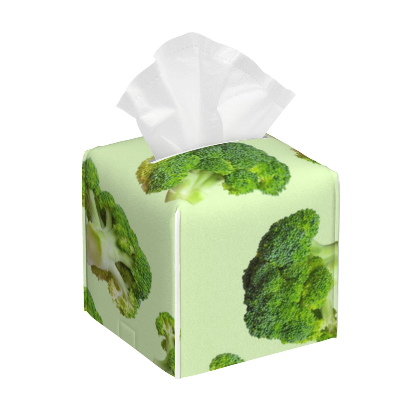 Tissue Box Cover, Broccoli cute Leather Tissue Box Holder - Tissue Case ...