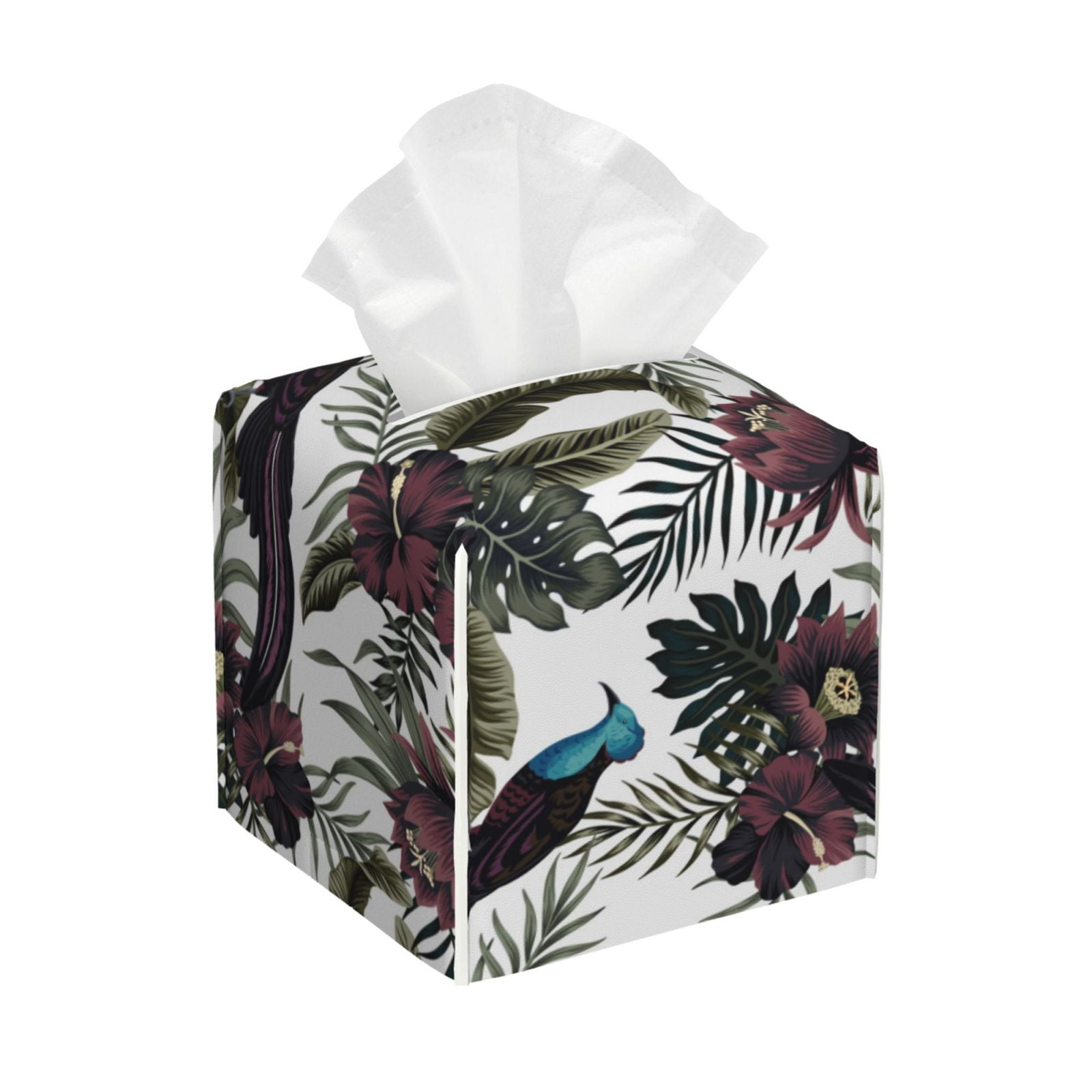 Tissue Box Cover Brown Cute Bird of Paradise Tissues Boxes Holder ...