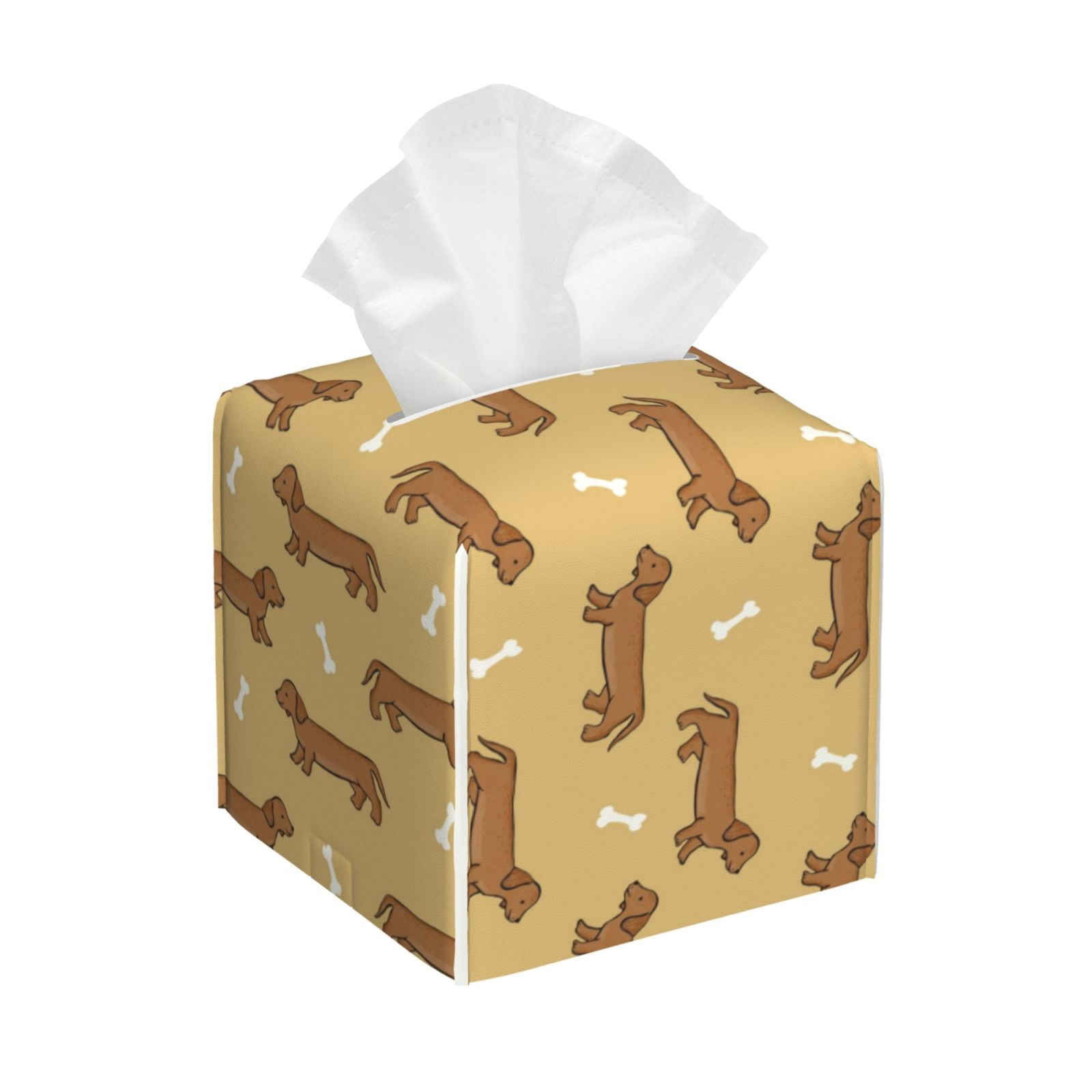 Tissue Box Cover Brown Dachshund Dog Puppy Tissues Boxes Holder ...