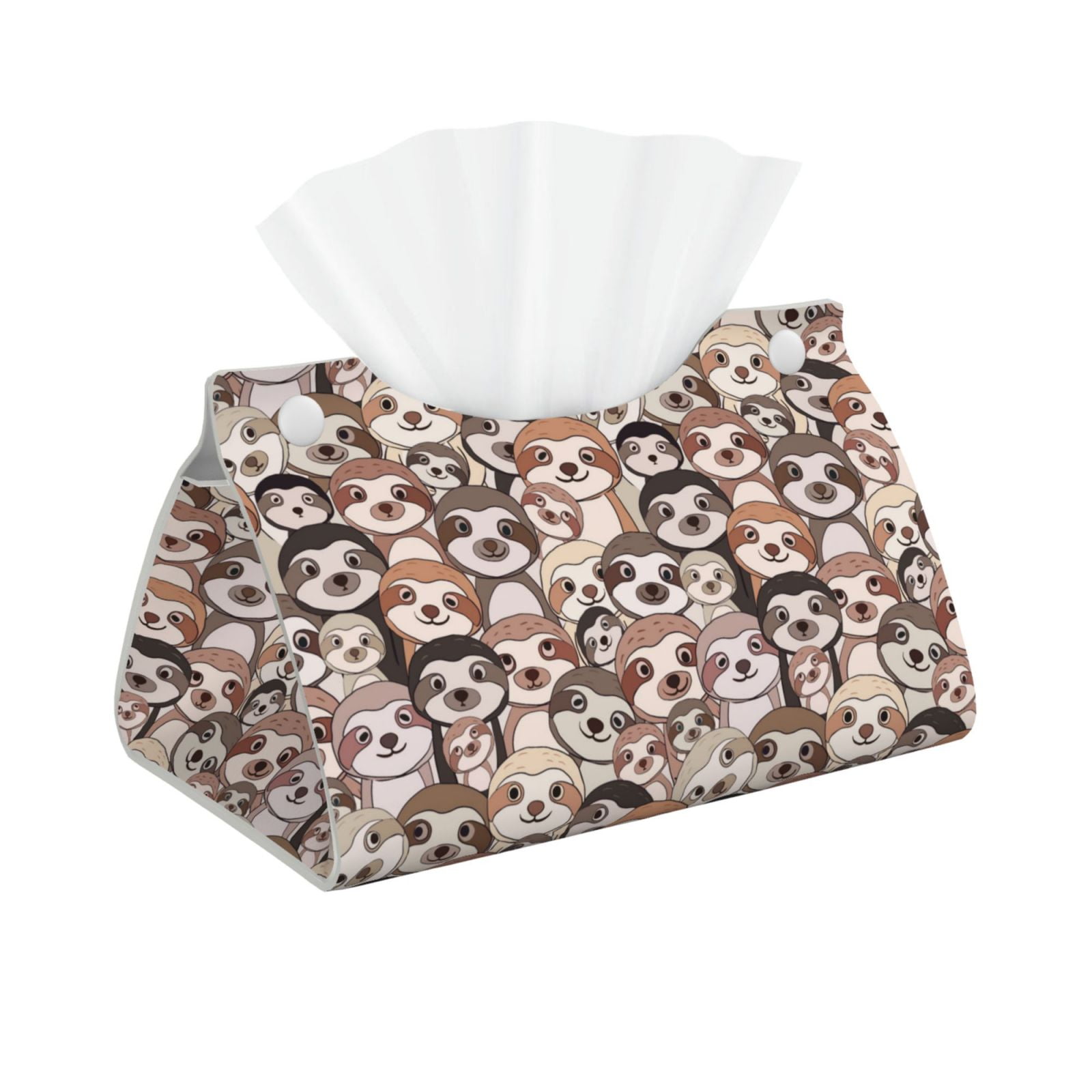 Tissue Box Cover Brown Sloth Tissues Boxes Holder Organizer for ...
