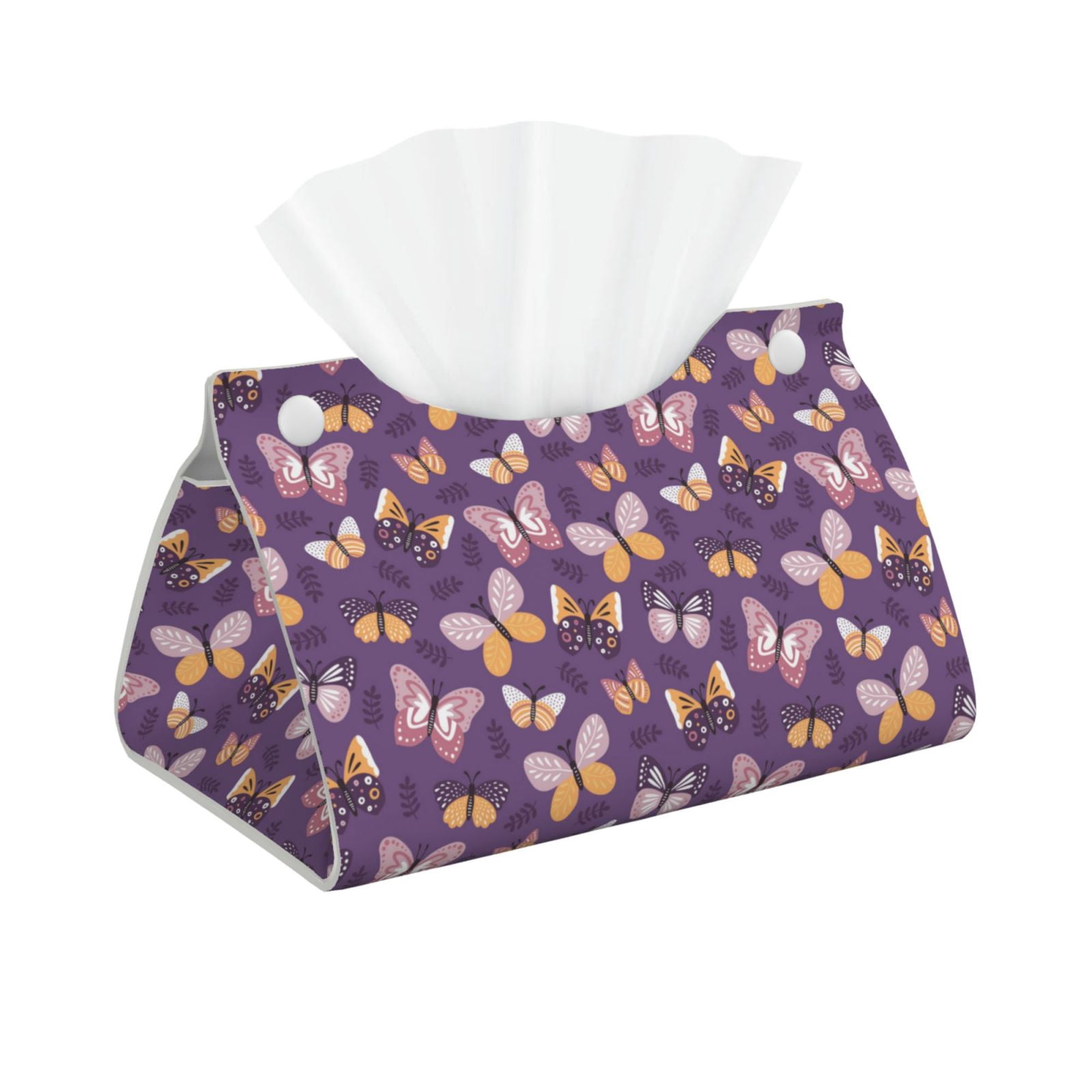 Tissue Box Cover Butterflies And Floral Tissues Boxes Holder Organizer ...