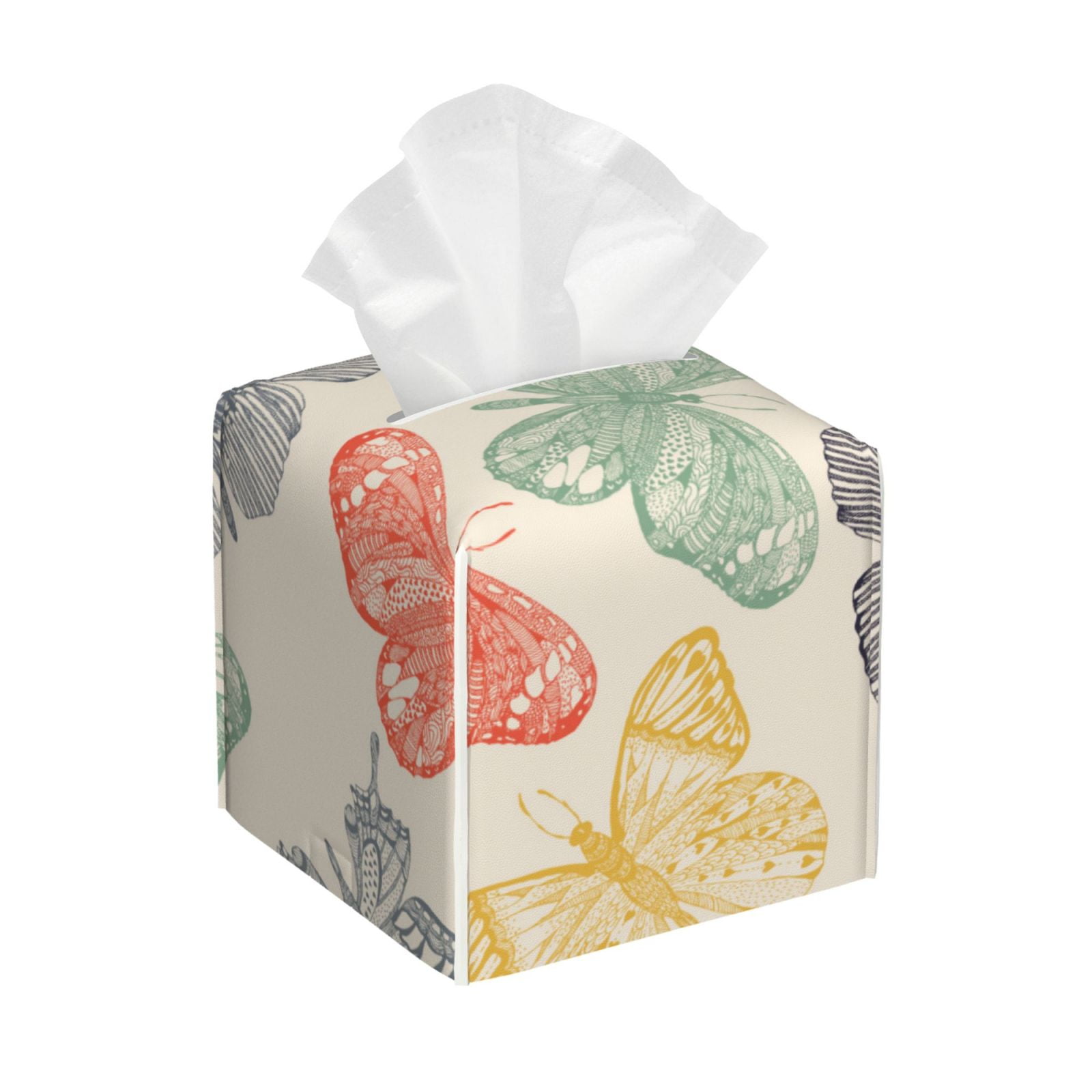 Tissue Box Cover, Butterfly A Leather Tissue Box Holder Square for ...