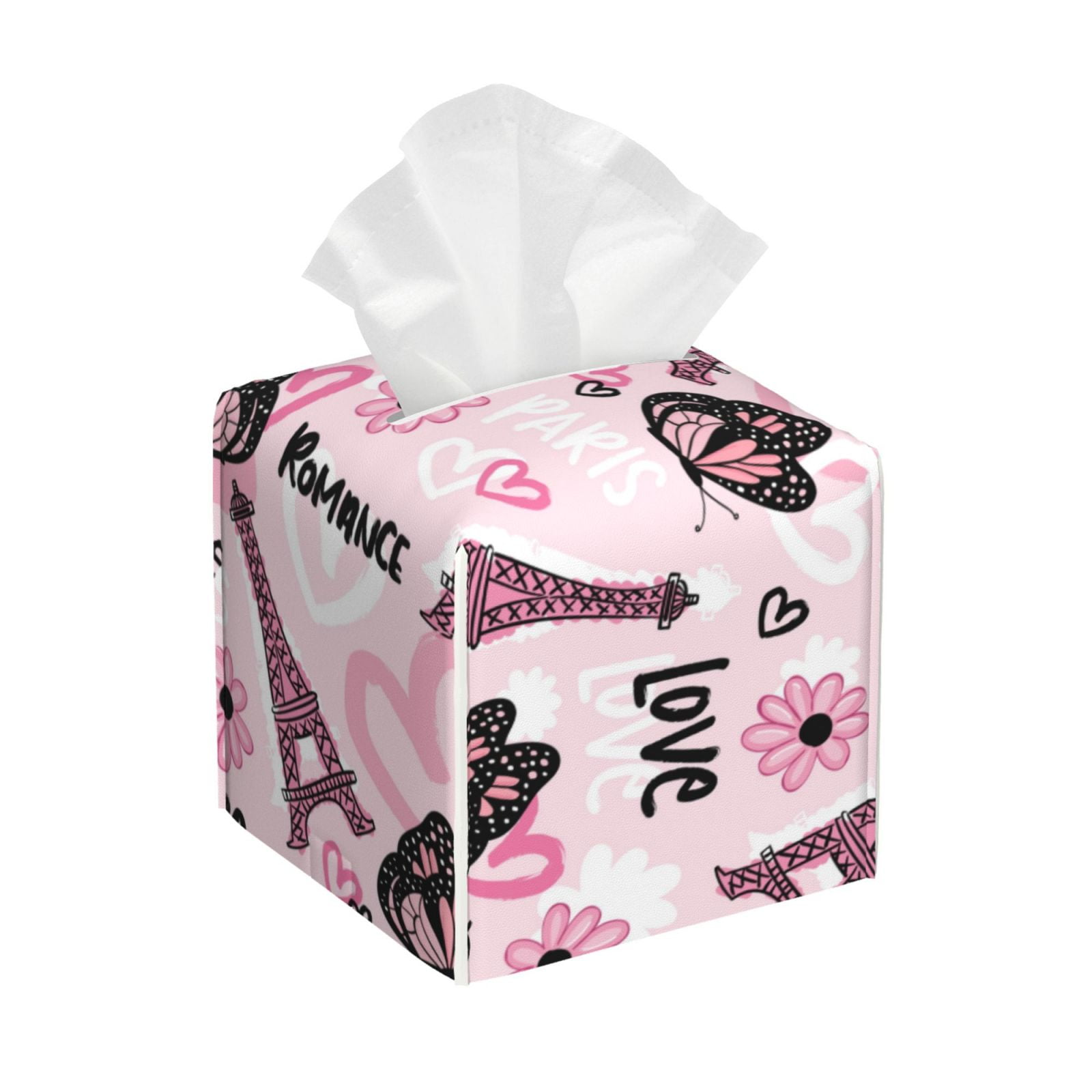 Tissue Box Cover Butterfly Tower pink Tissues Boxes Holder Organizer ...
