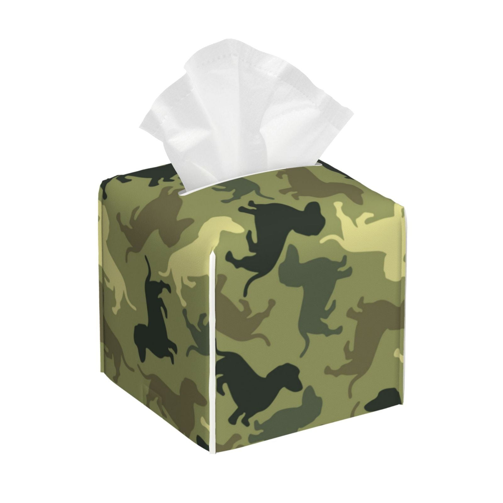 Tissue Box Cover Camouflage dog Print Tissues Boxes Holder Organizer ...