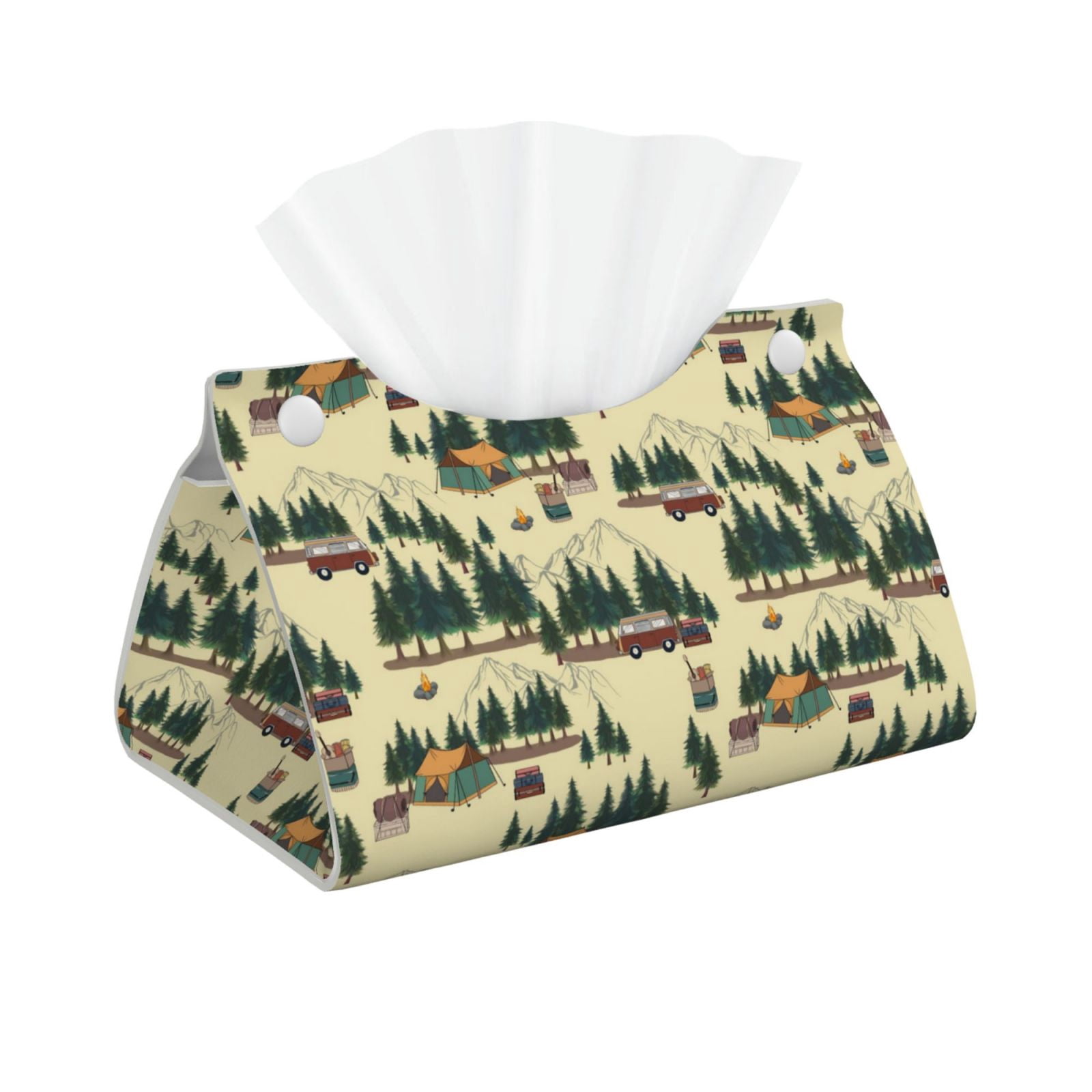 Tissue Box Cover, Camping Caravan 1 Rectangular Leather Tissue Holder ...
