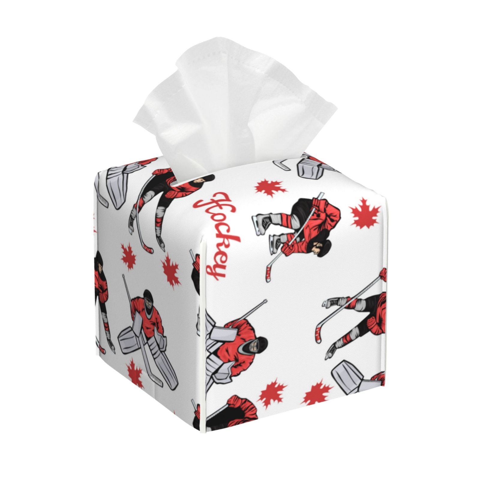 Tissue Box Cover - Canada hockey players maple leaves Modern Square ...