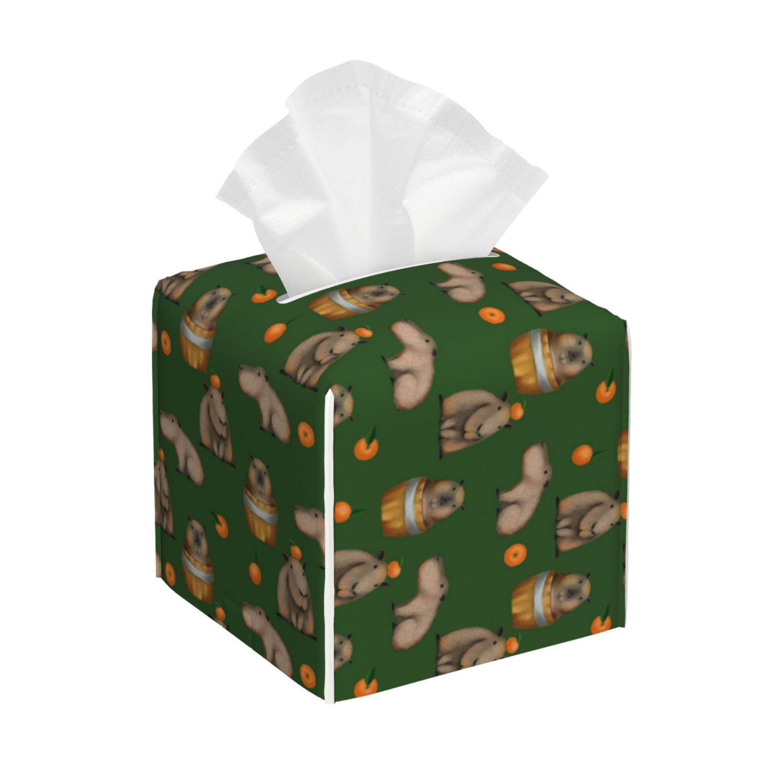 Tissue Box Cover Capybara Orange Tissues Boxes Holder Organizer ...