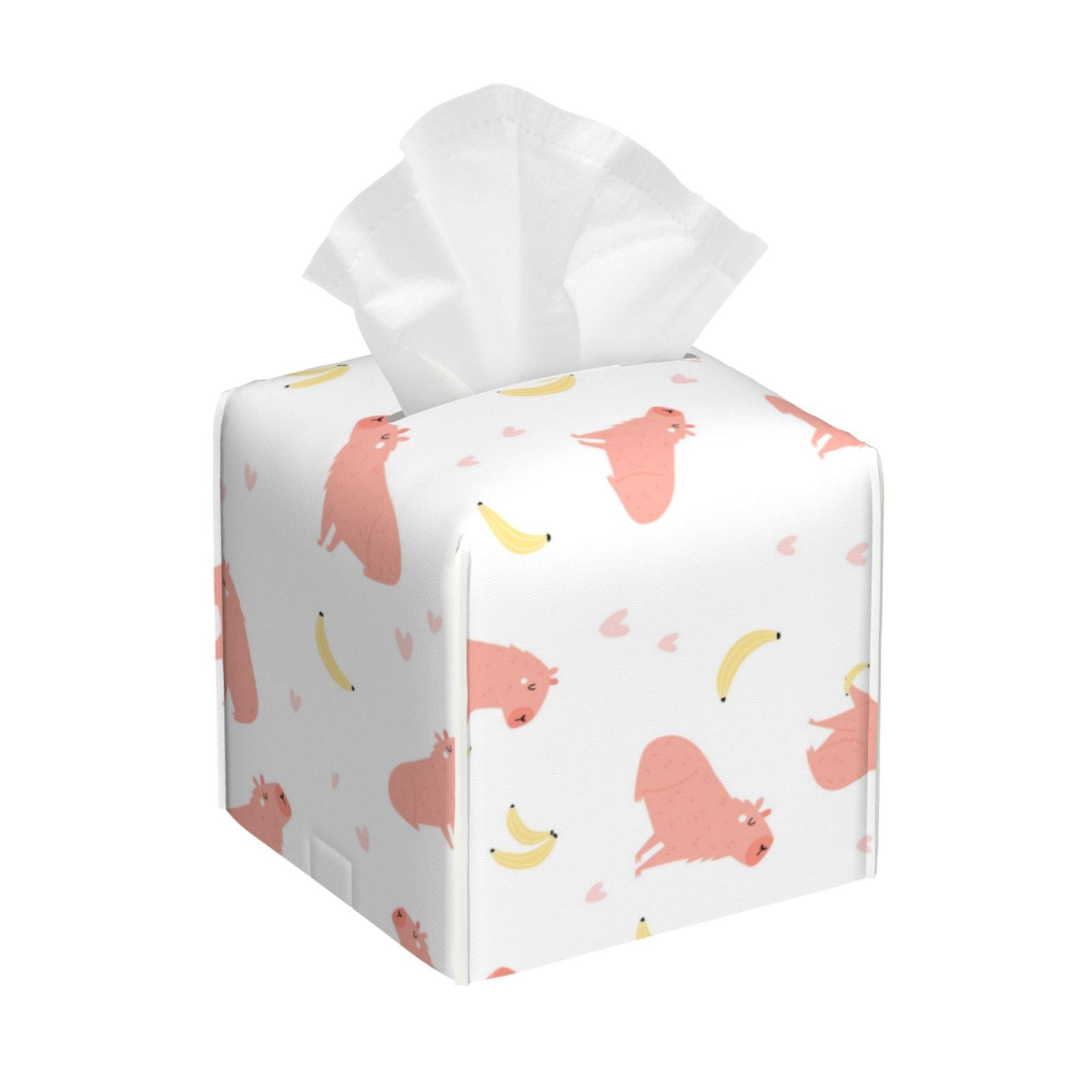 Tissue Box Cover, Capybaras Banana Leather Tissue Box Holder - Tissue ...