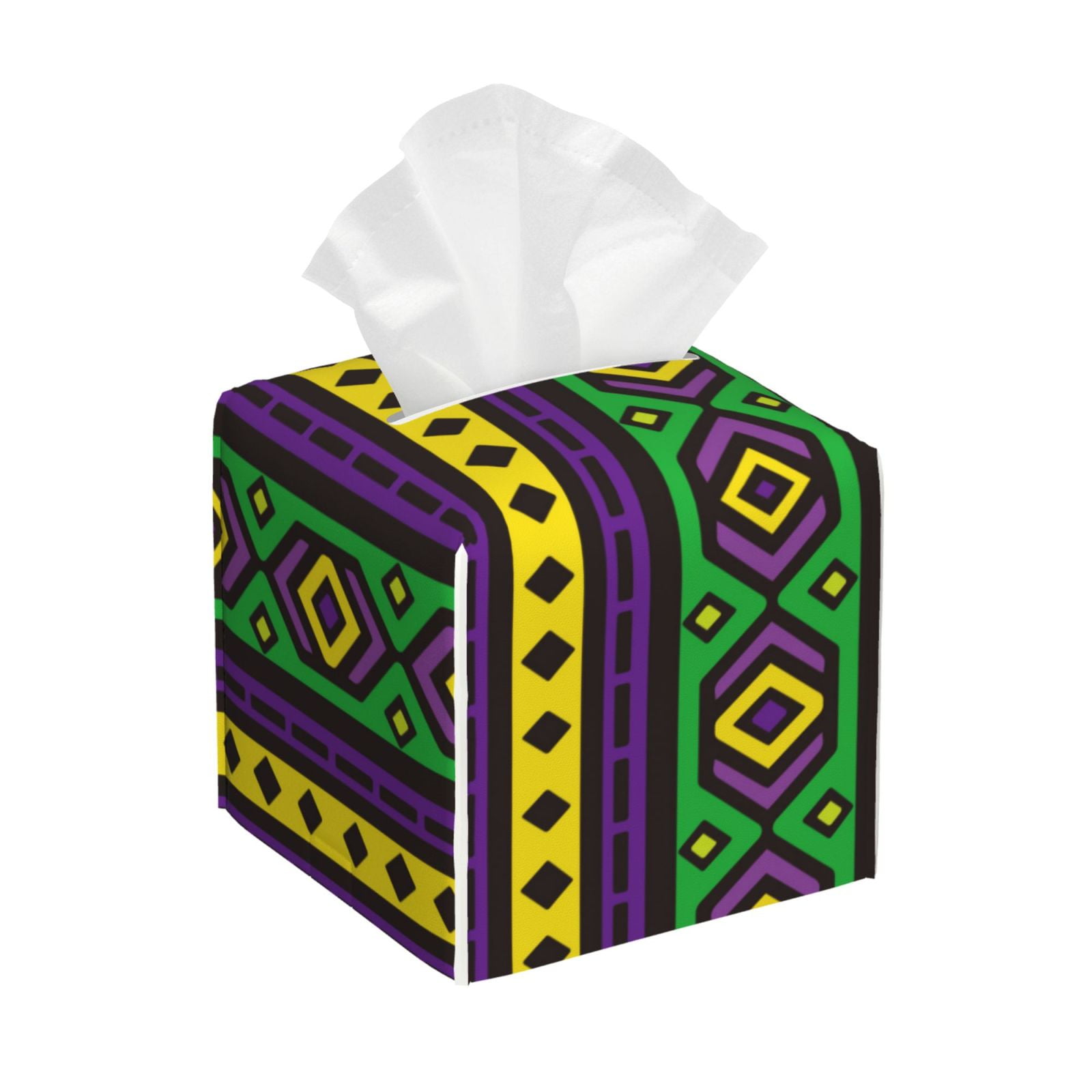 Tissue Box Cover, Carnival Mardi Gras Leather Tissue Box Holder ...