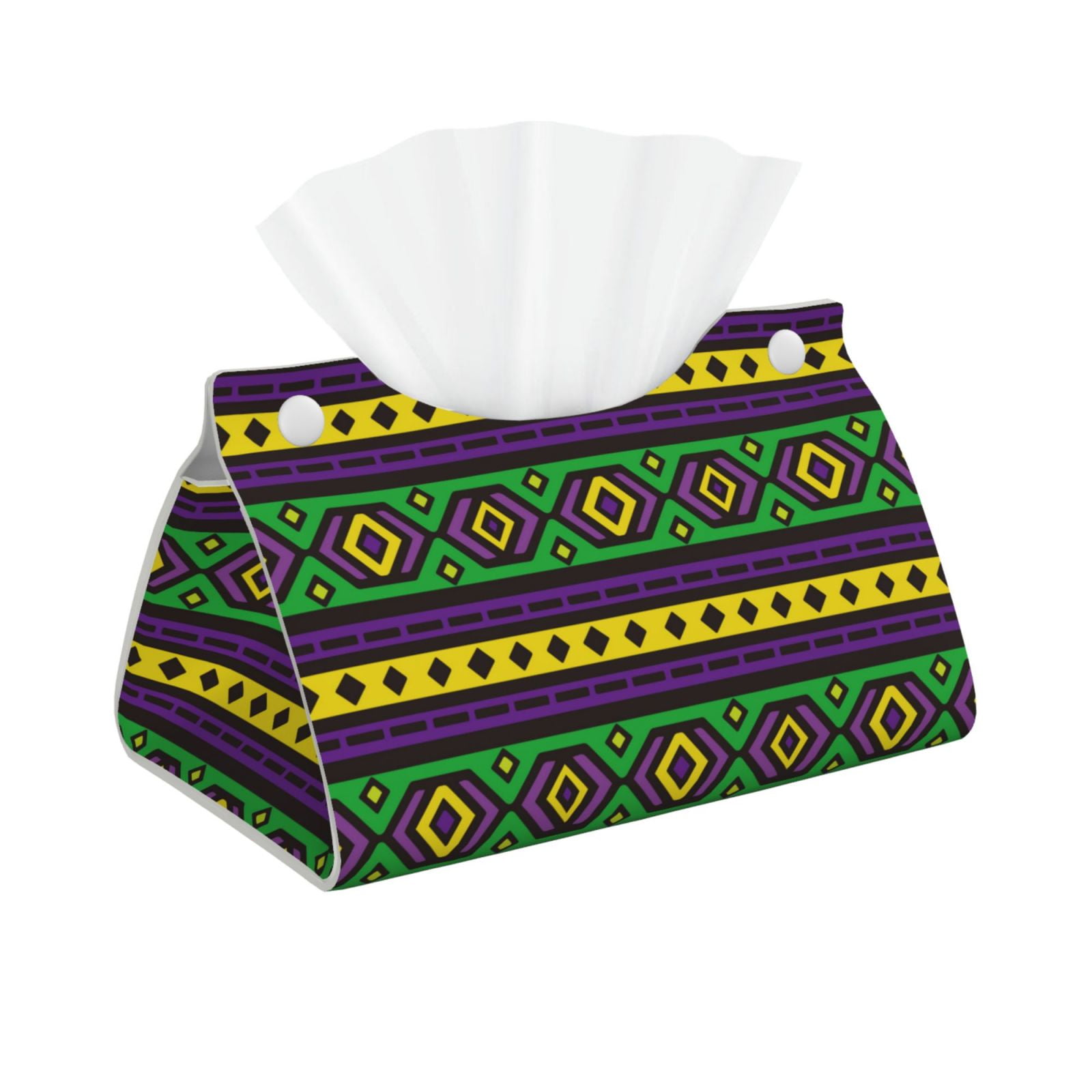 Tissue Box Cover, Carnival Mardi Gras Rectangular Leather Tissue Holder ...
