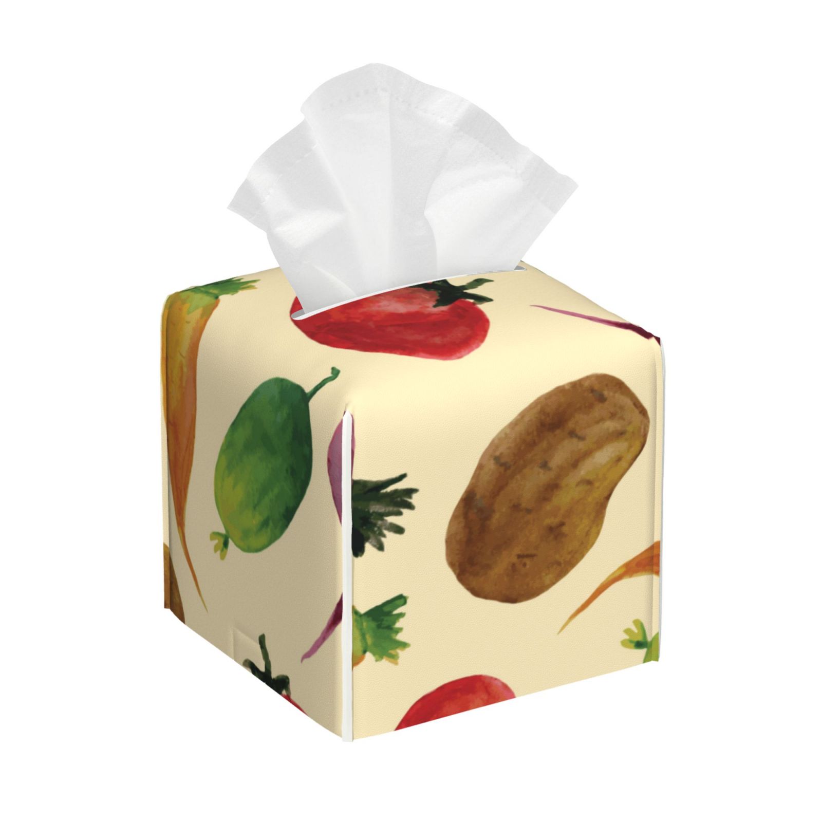 Tissue Box Cover, Carrot onion potato Leather Tissue Box Holder ...