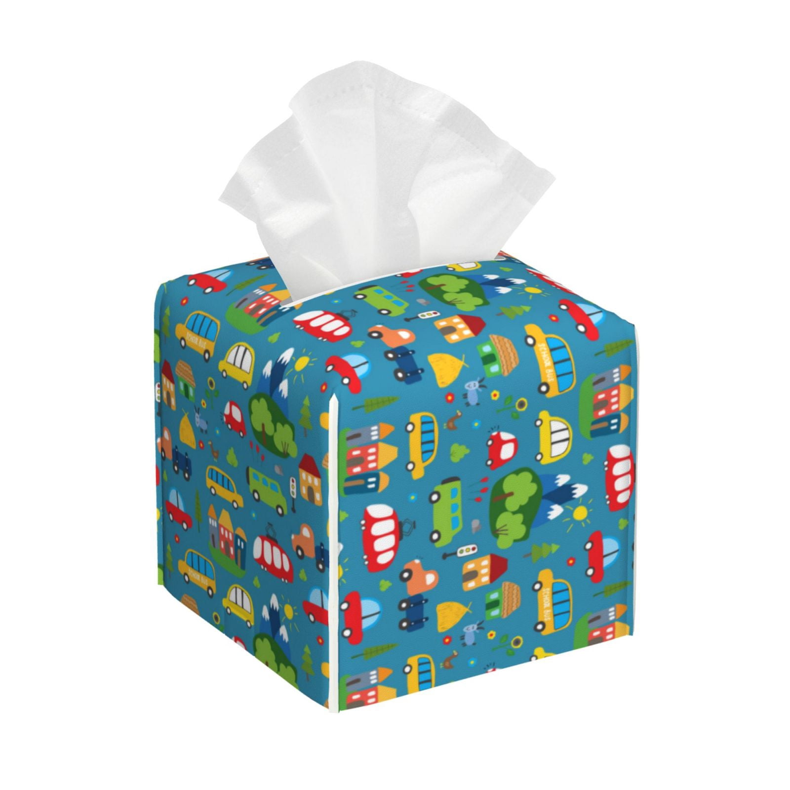 Tissue Box Cover, Cars Transportation Leather Tissue Box Holder ...