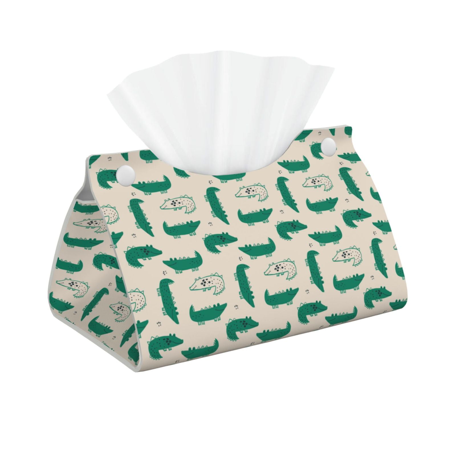 Tissue Box Cover, Cartoon Crocodile Rectangular Leather Tissue Holder ...
