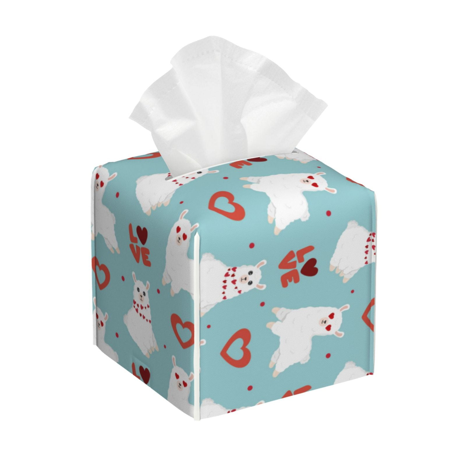 Tissue Box Cover Cartoon Cute Alpacas Love Tissues Boxes Holder ...