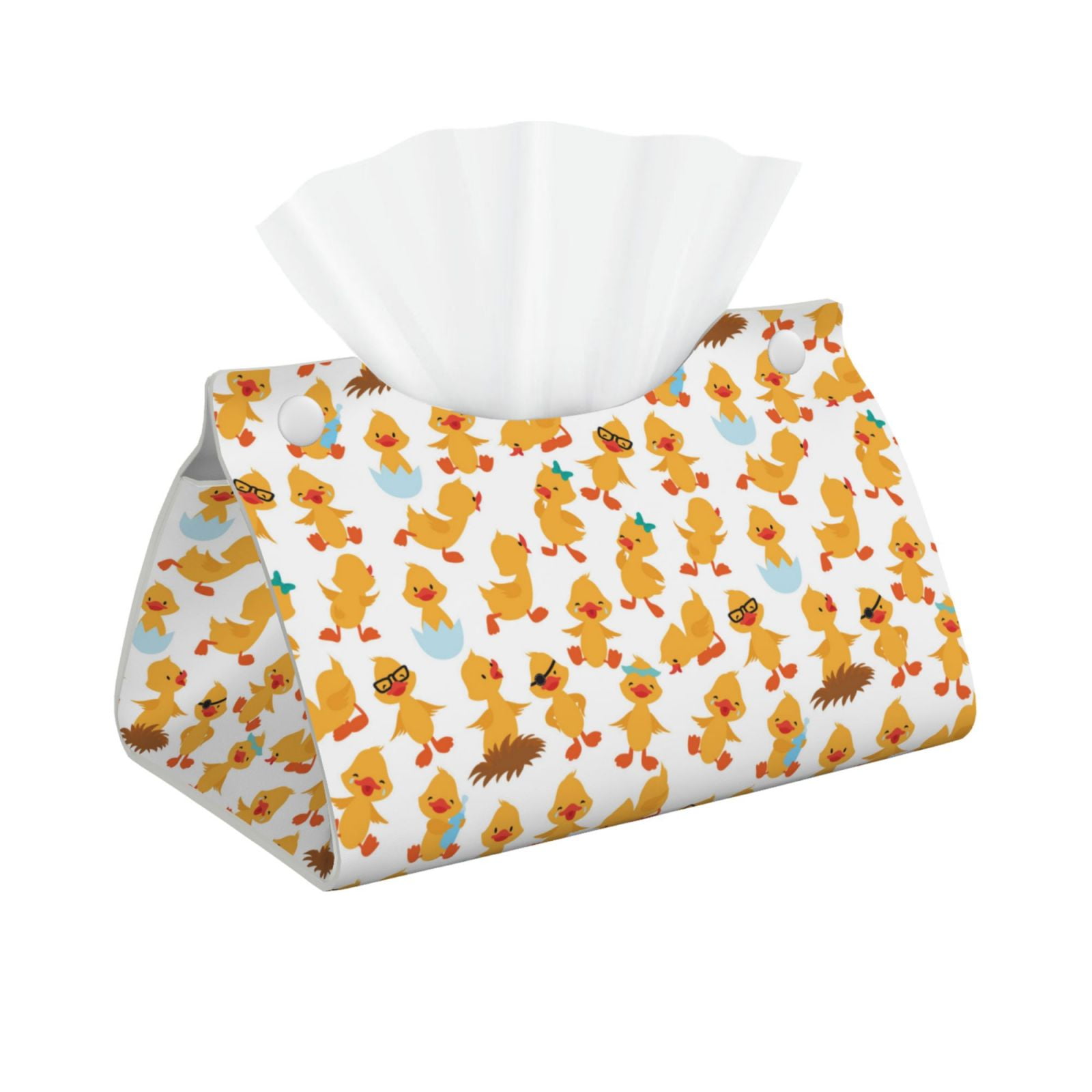 Tissue Box Cover, Cartoon Cute Duck With Glasses Leather Rectangular ...