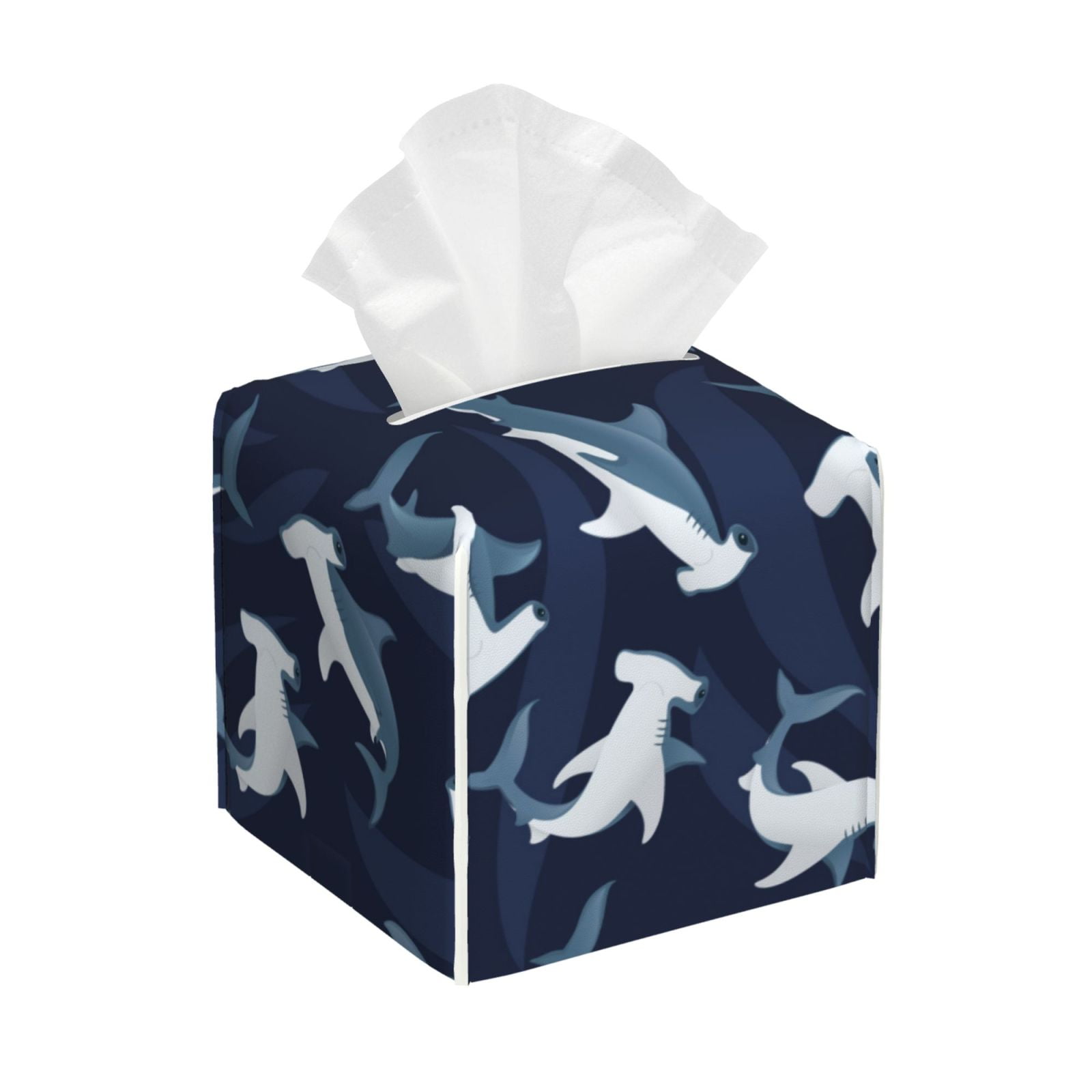 Tissue Box Cover, Cartoon Cute Hammerhead Shark Leather Tissue Box ...