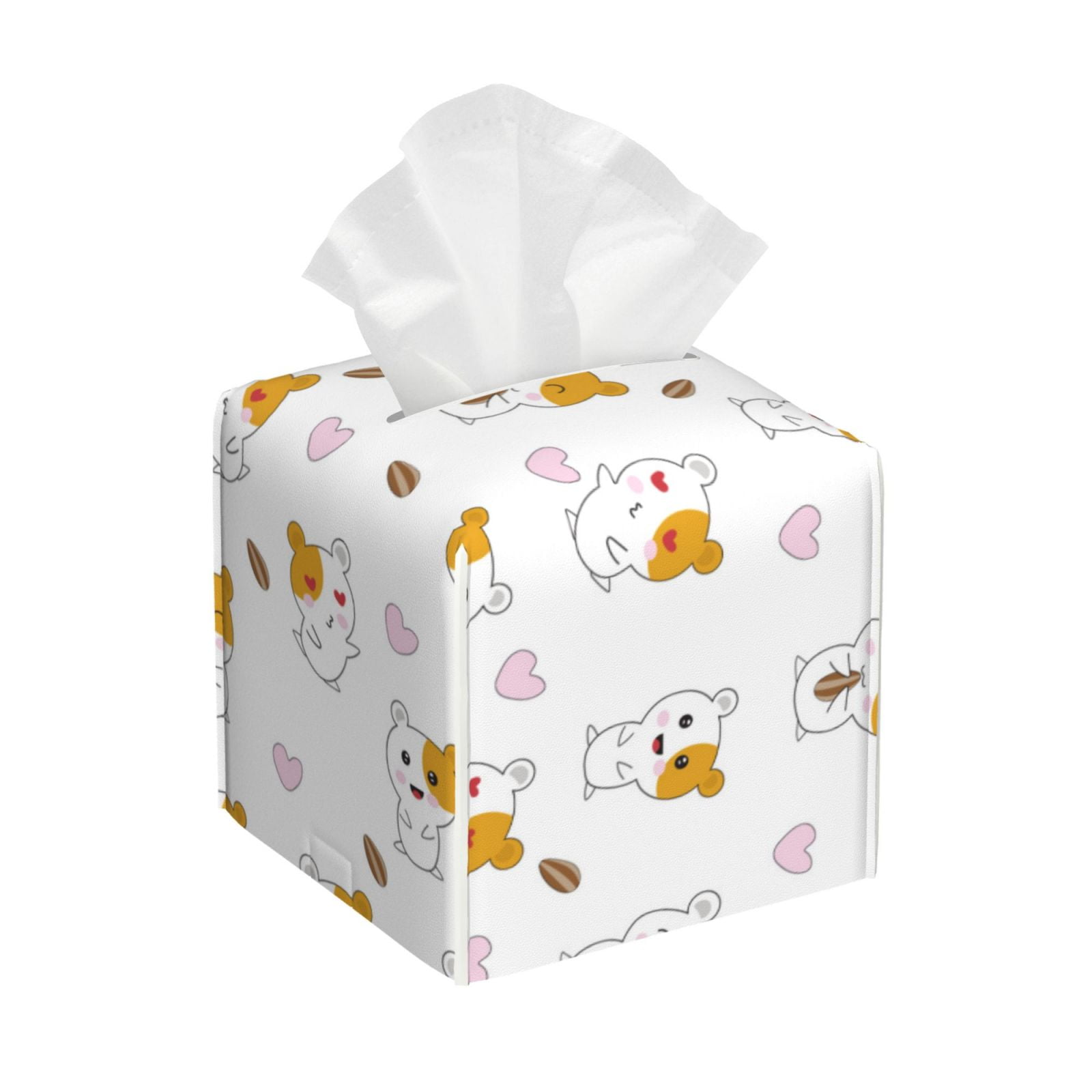 Tissue Box Cover Cartoon Cute Hamster Love Tissues Boxes Holder ...