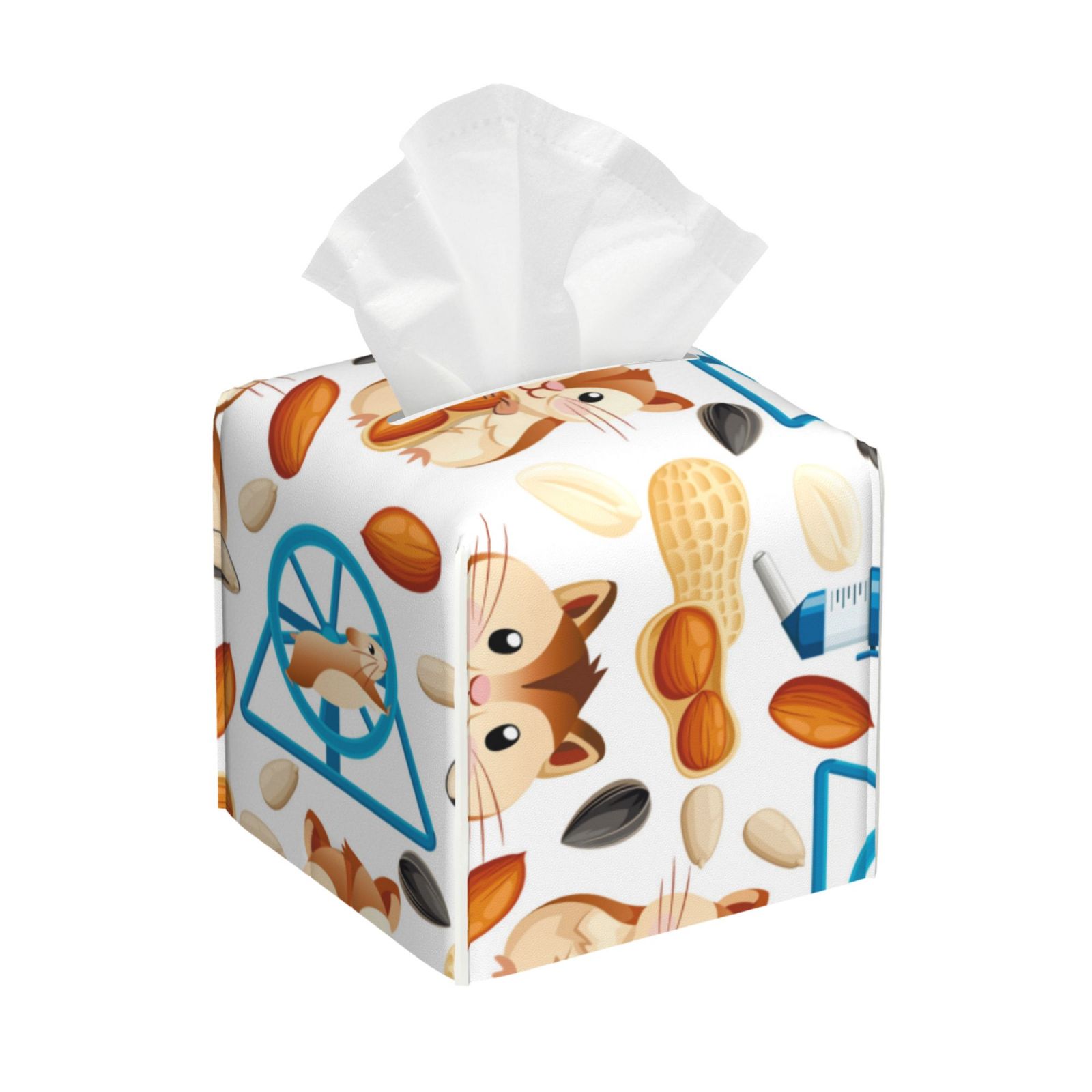 Tissue Box Cover, Cartoon Cute Hamster Nut Peanut -Modern Square ...