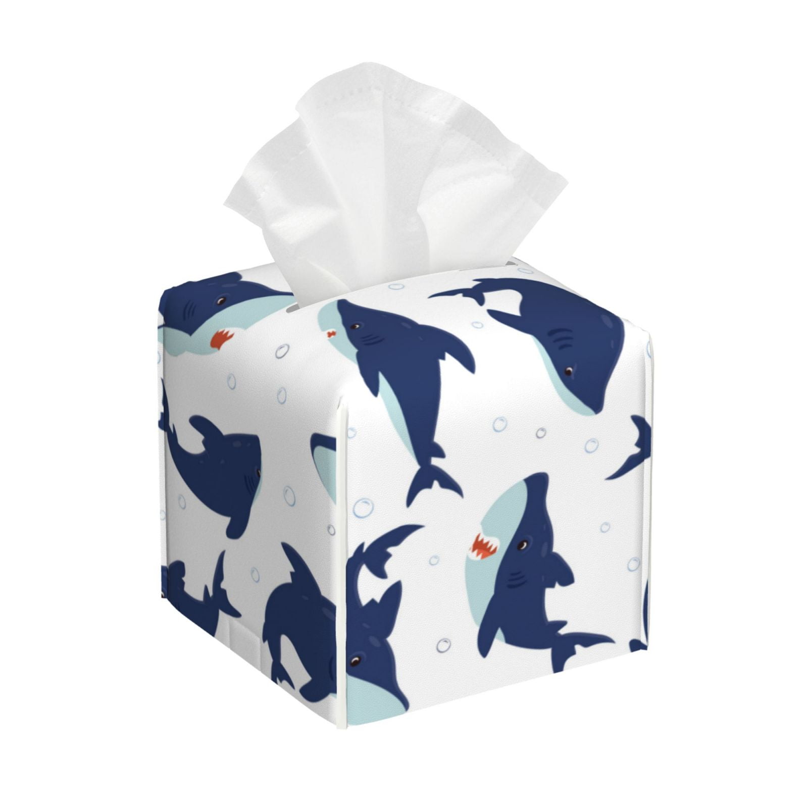 Tissue Box Cover Cartoon Funny Cute Shark_B Tissues Boxes Holder ...