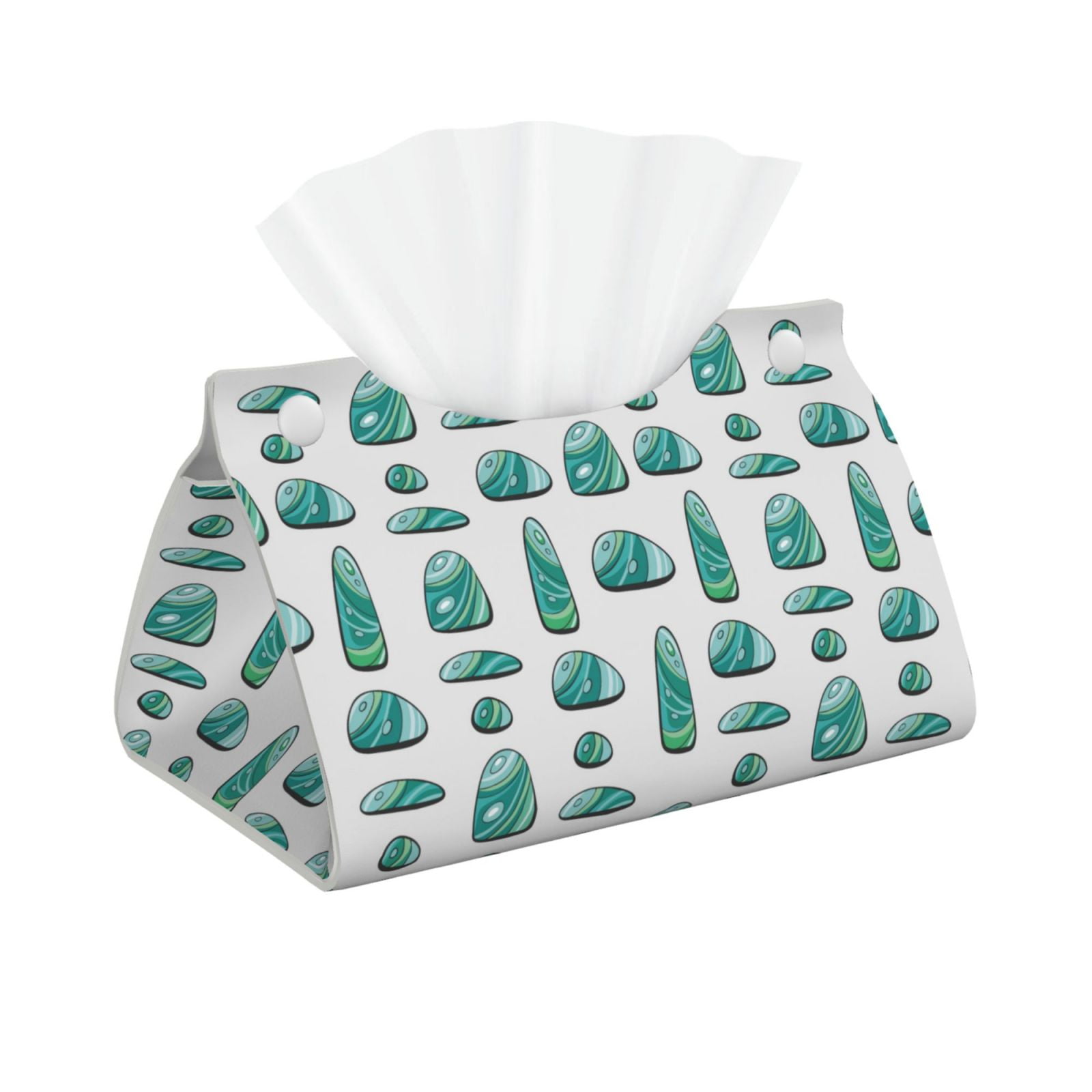 Tissue Box Cover, Cartoon Sea Pebbles Leather Rectangular Tissue Holder ...