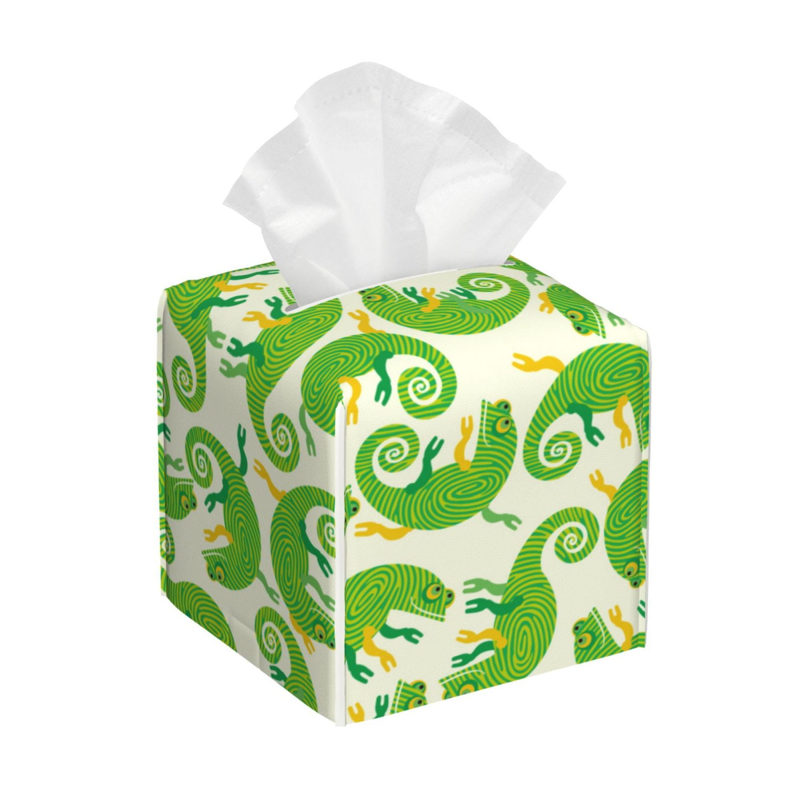 Tissue Box Cover, Cartoon funny cute chameleon Leather Tissue Box ...