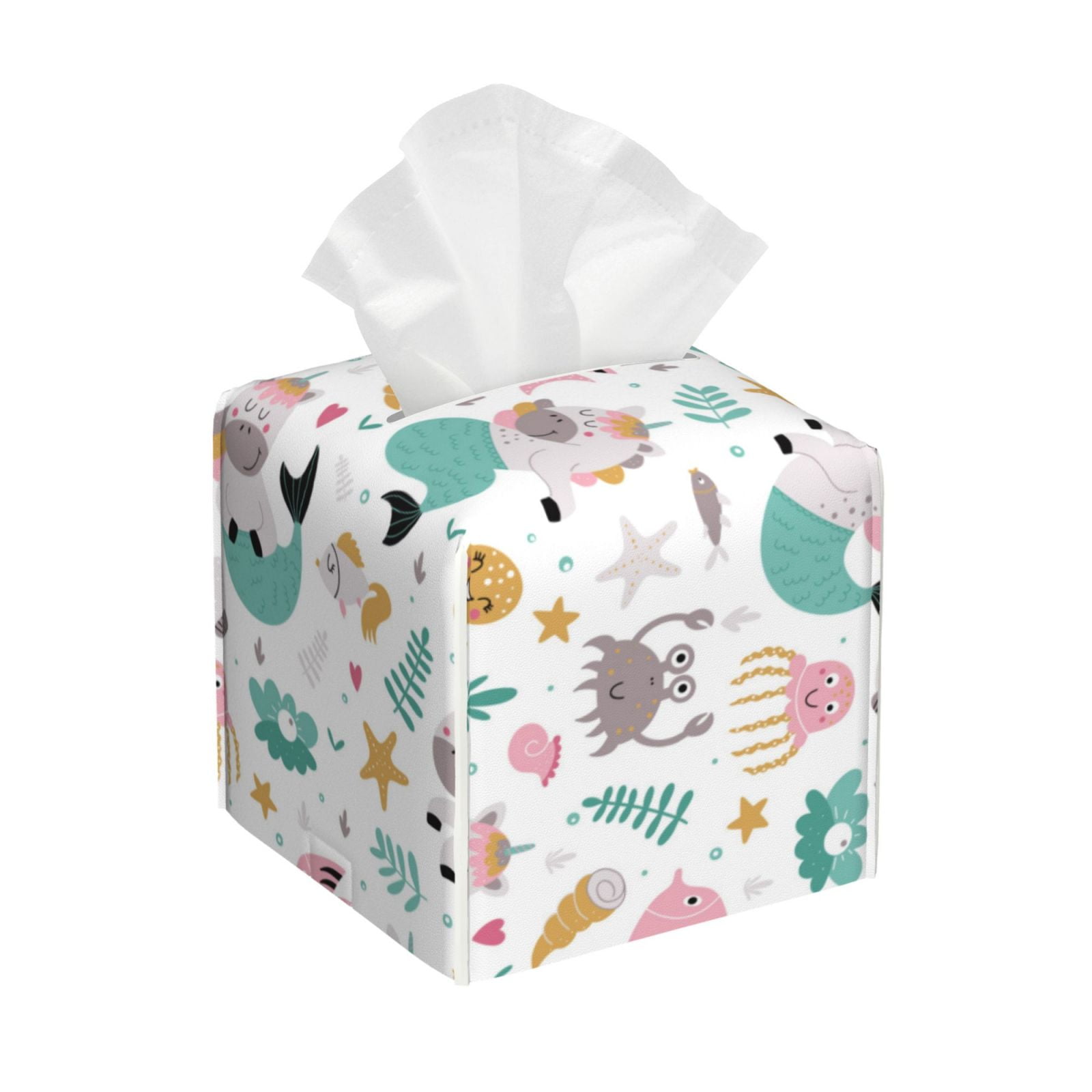 Tissue Box Cover, Cartoon octopus crab Leather Tissue Box Holder ...