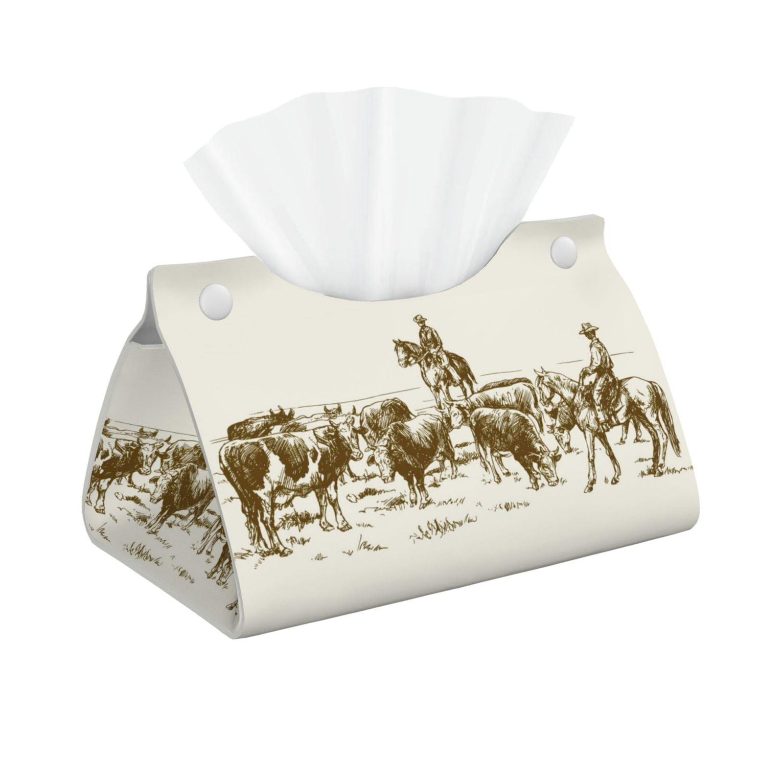 Tissue Box Cover Cattle Drive By Two Cowboys Tissues Boxes Holder ...