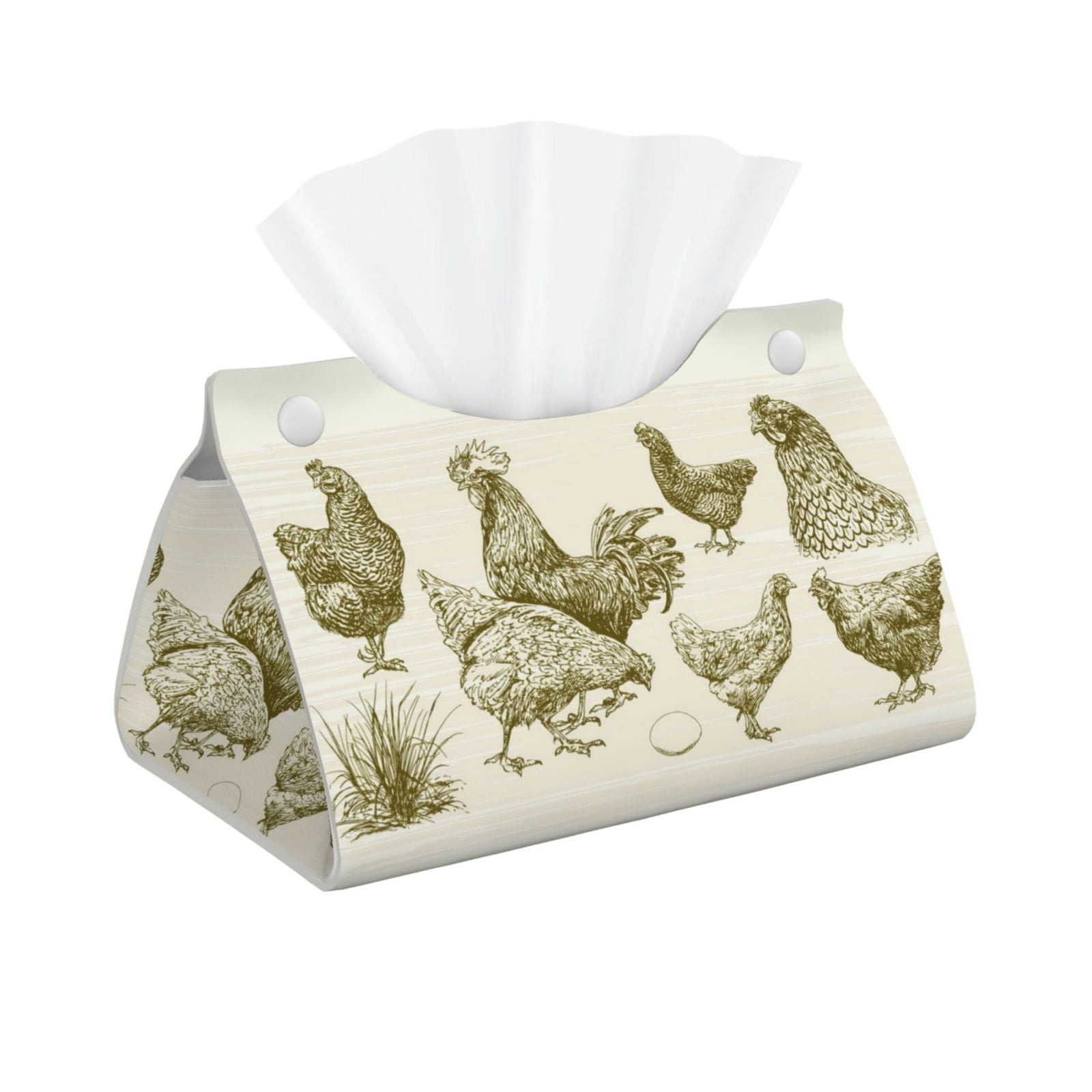 Tissue Box Cover, Chickens Rectangular Leather Tissue Holder - Tissue ...