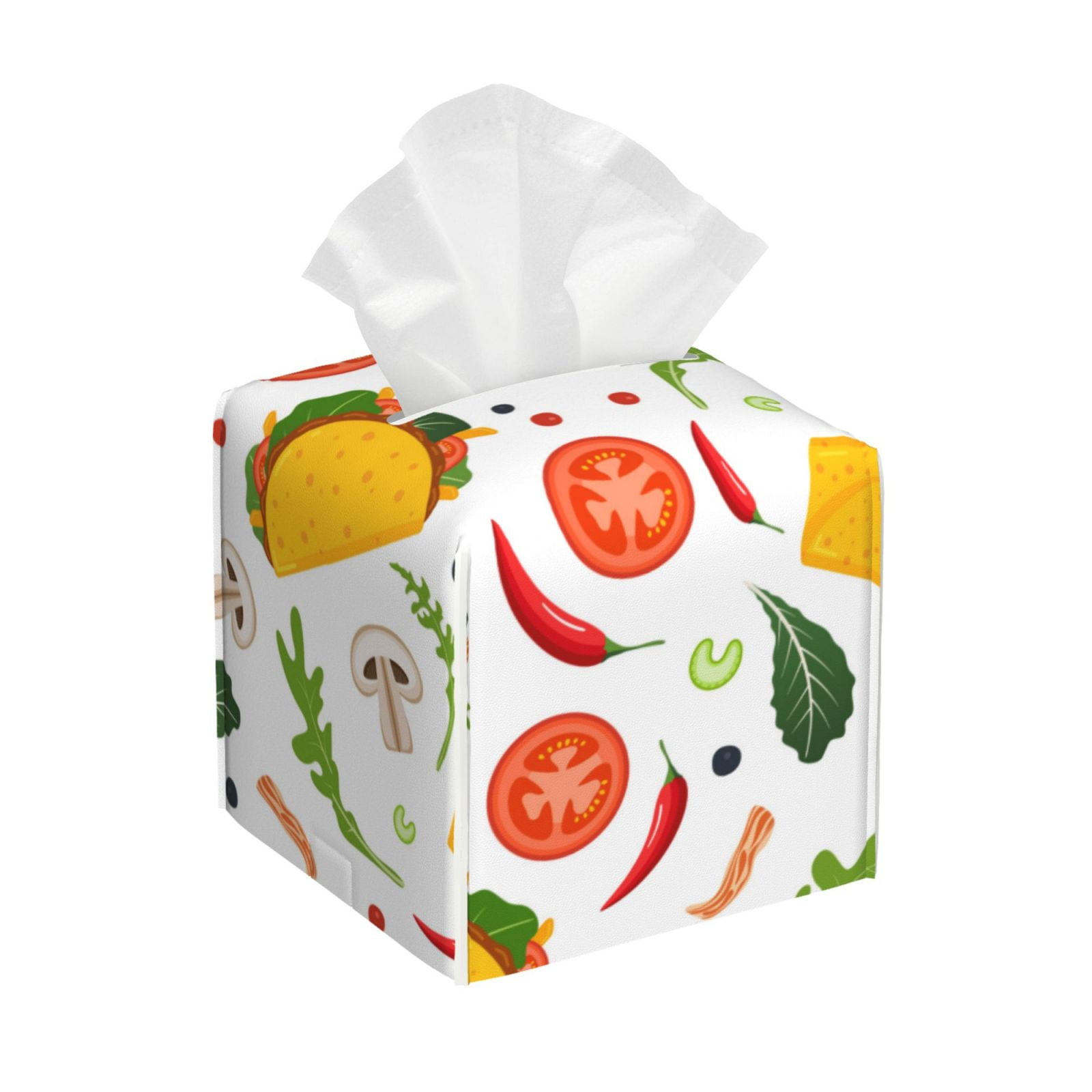 Tissue Box Cover Chili Taco Tomato Bacon Print Tissues Boxes Holder ...