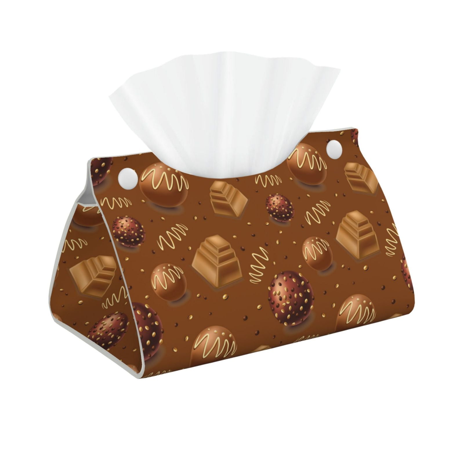 Tissue Box Cover, Chocolate Pattern No.9052 Leather Rectangular Tissue ...