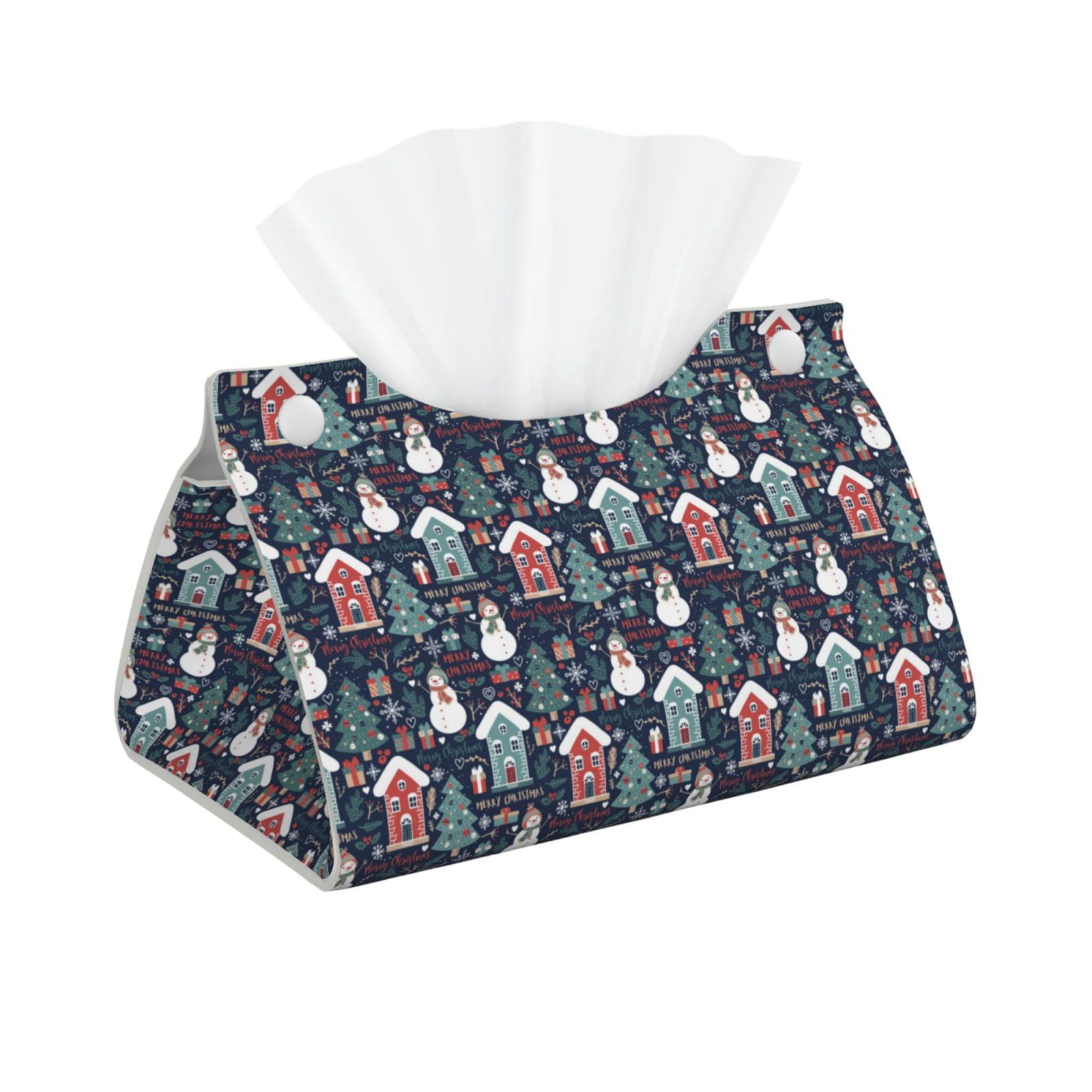Tissue Box Cover Christmas Village Tissues Boxes Holder Organizer for ...