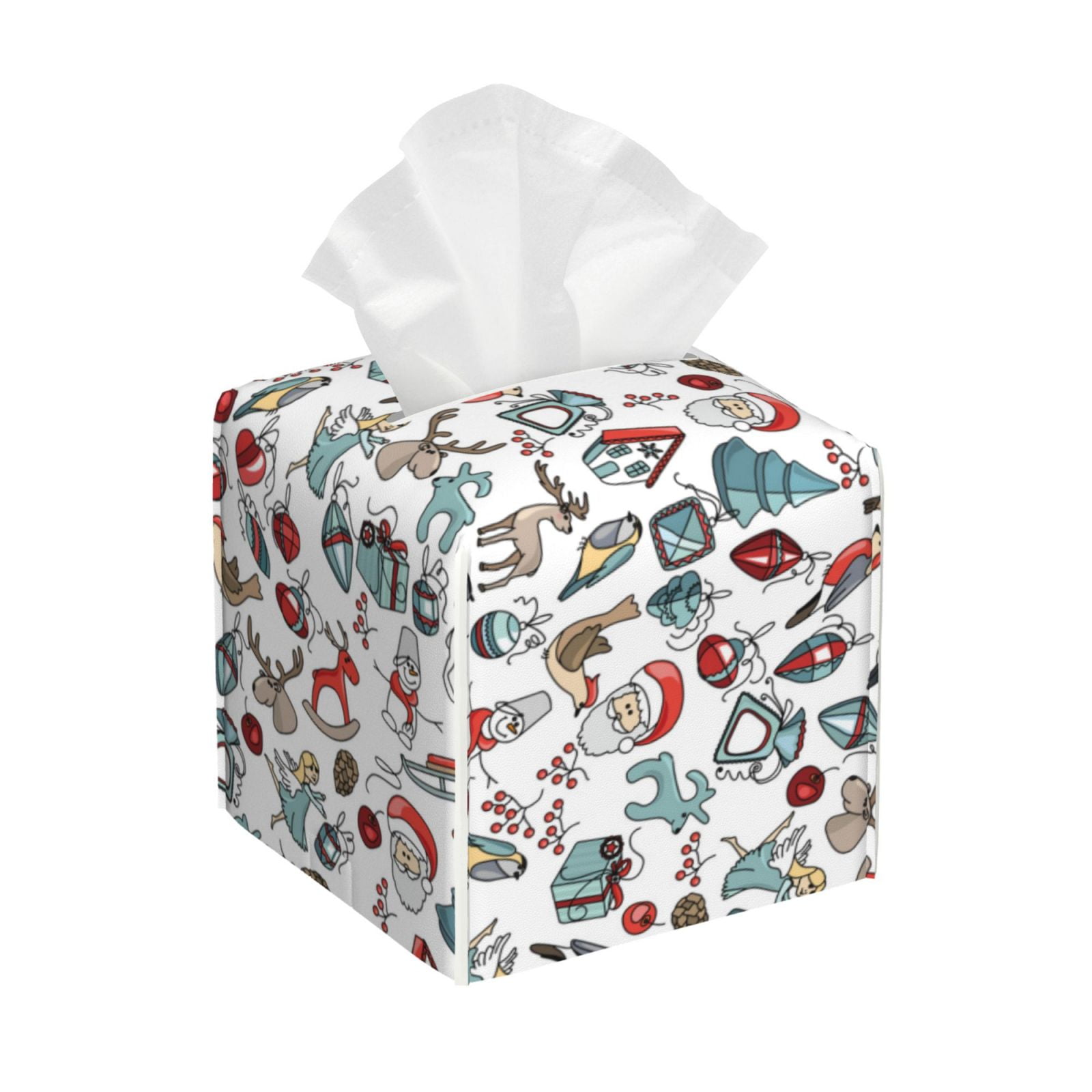 Tissue Box Cover, Christmas elements A Leather Tissue Box Holder ...