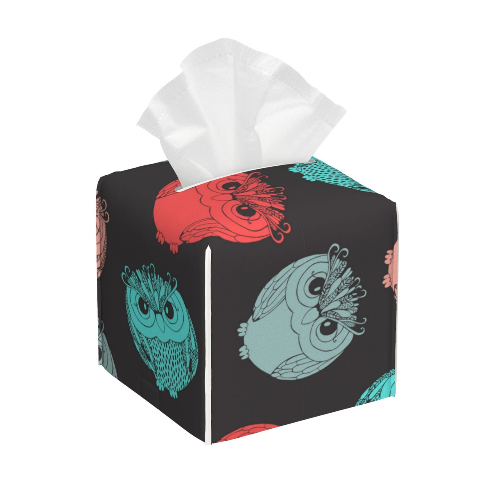 Tissue Box Cover Chubby Cute Owls Tissues Boxes Holder Organizer ...