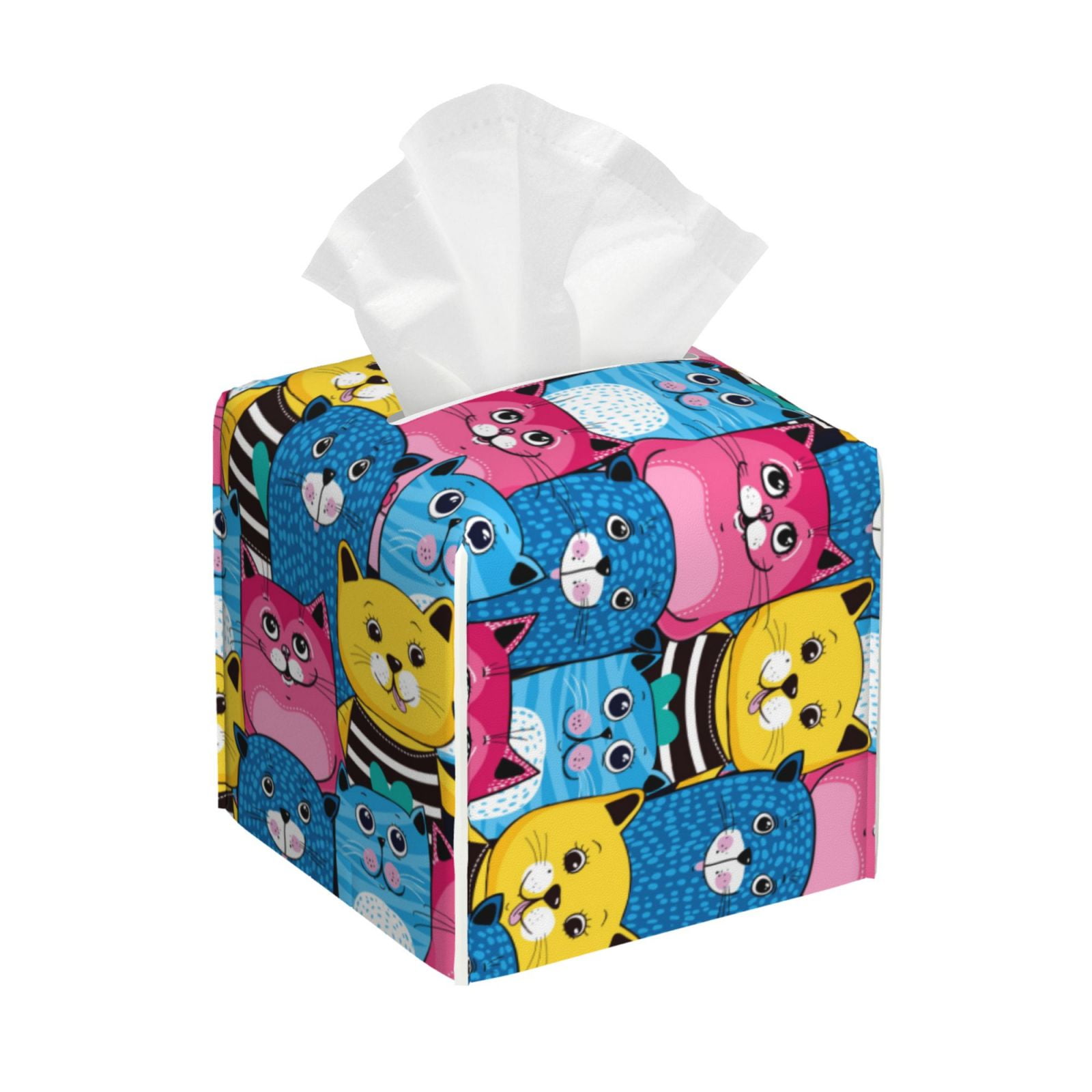 Tissue Box Cover Classic Colorful Cute Cartoon Cat Tissues Boxes Holder ...