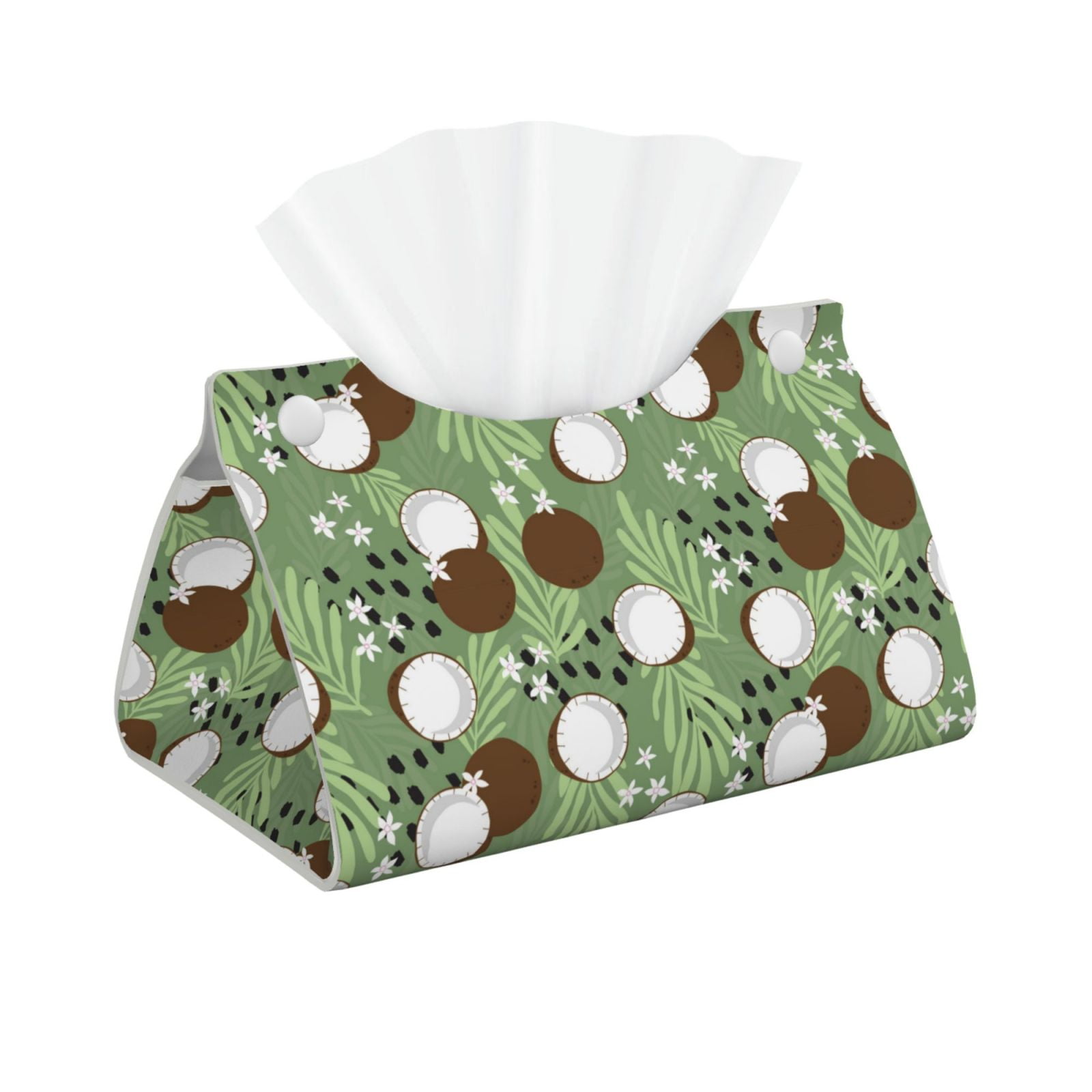Tissue Box Cover, Coconut Leaves Leather Rectangular Tissue Holder ...