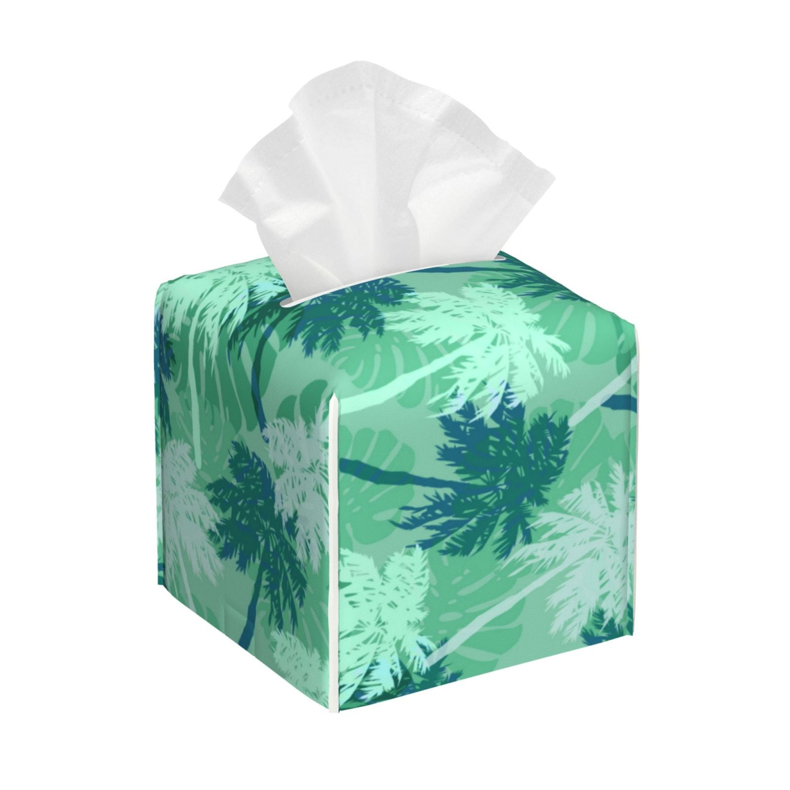 Tissue Box Cover, Coconut trees Camouflage Leather Tissue Box Holder ...