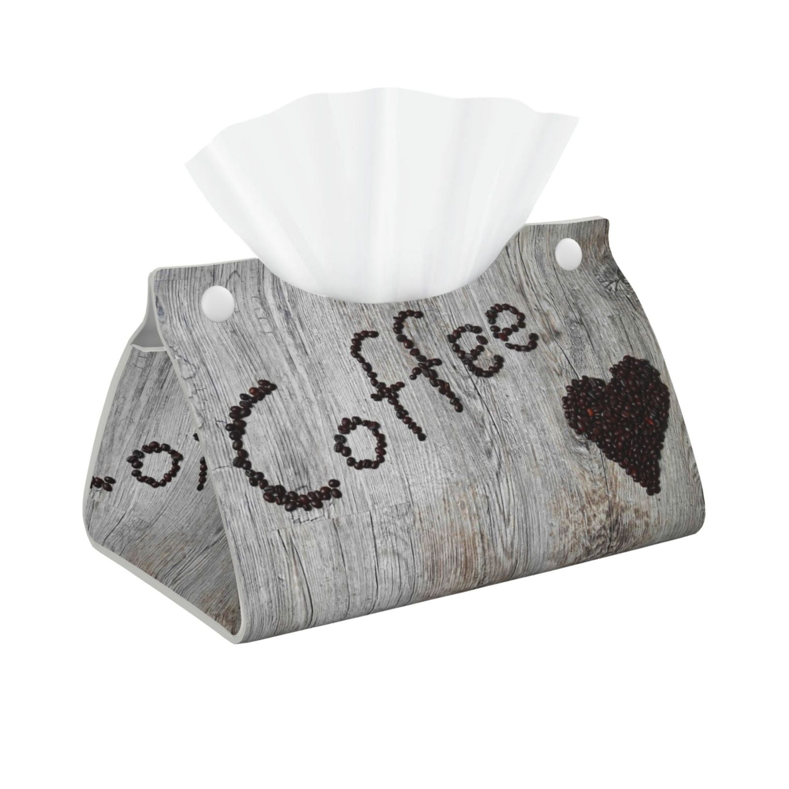 Tissue Box Cover, Coffee Beans On Board Rectangular Leather Tissue ...