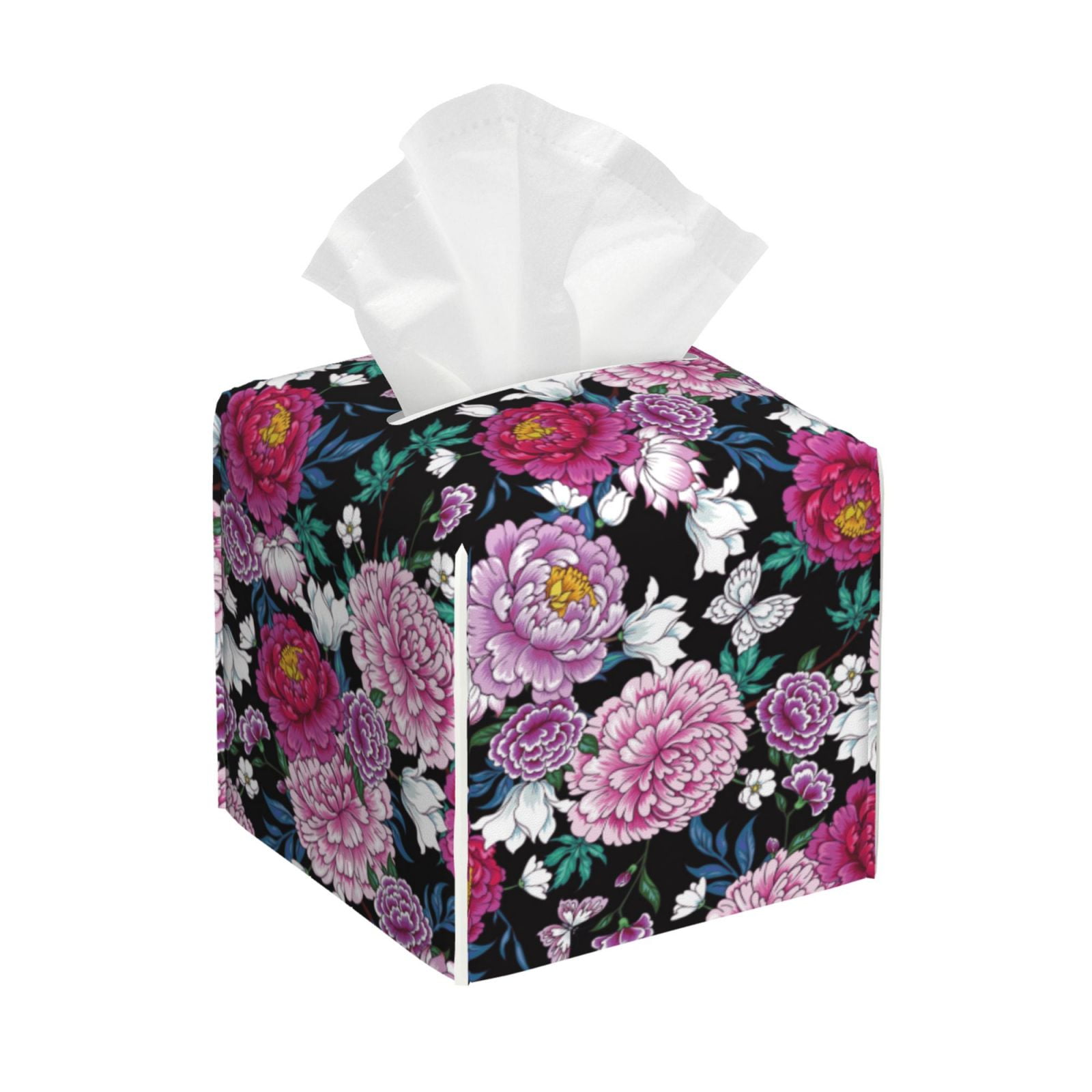 Tissue Box Cover Colorful Carnations Flowers A Tissues Boxes Holder ...