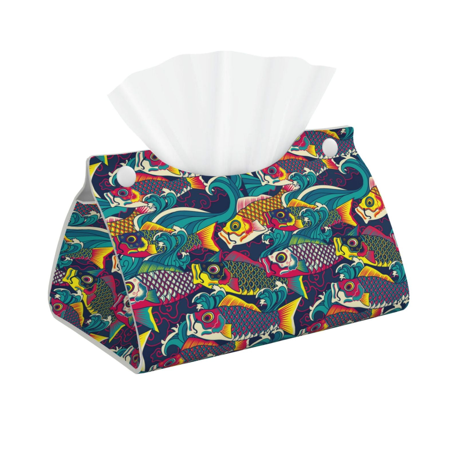 Tissue Box Cover, Colorful Carp Streamer Rectangular Leather Tissue ...