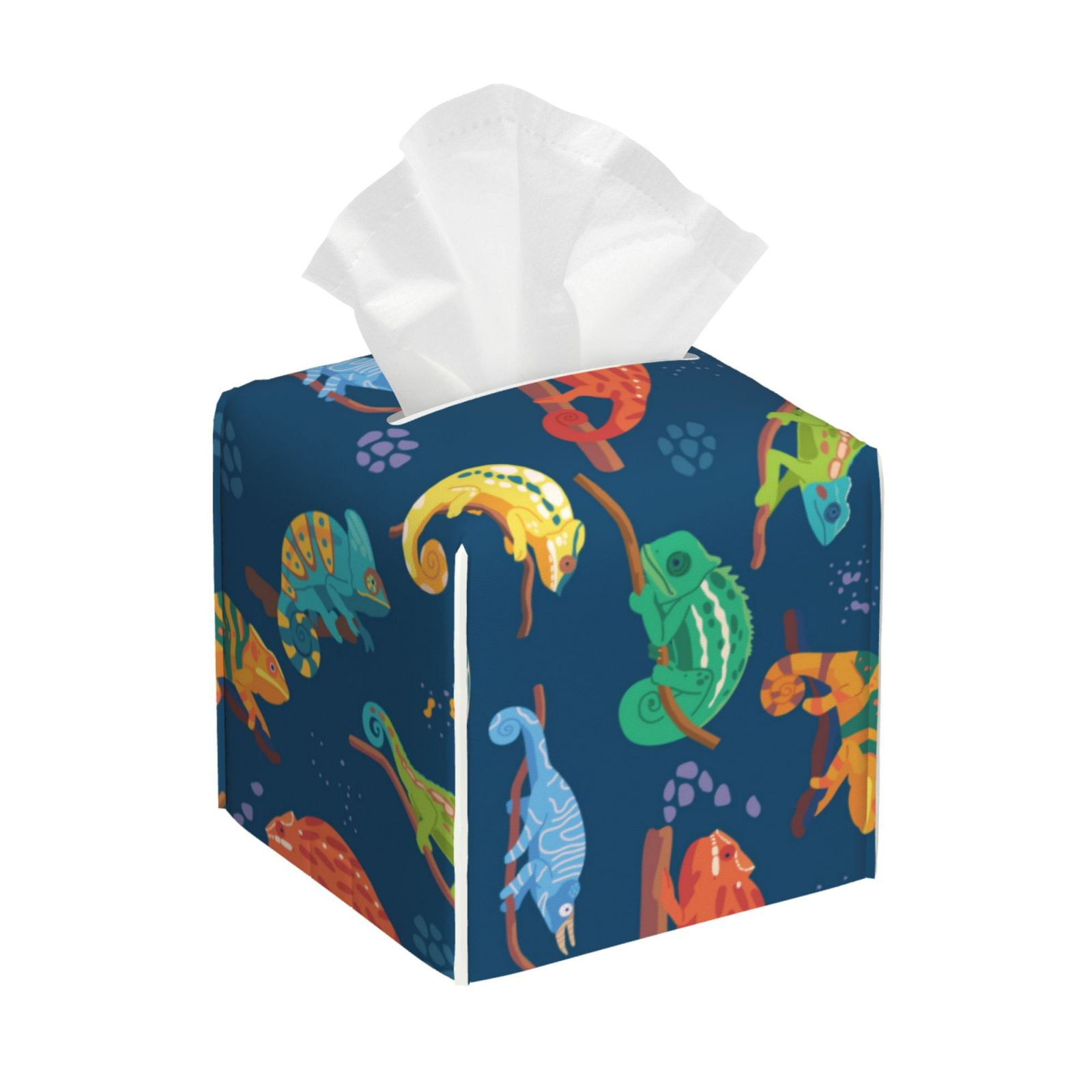 Tissue Box Cover Colorful Cute Chameleon Lizard_A Tissues Boxes Holder ...
